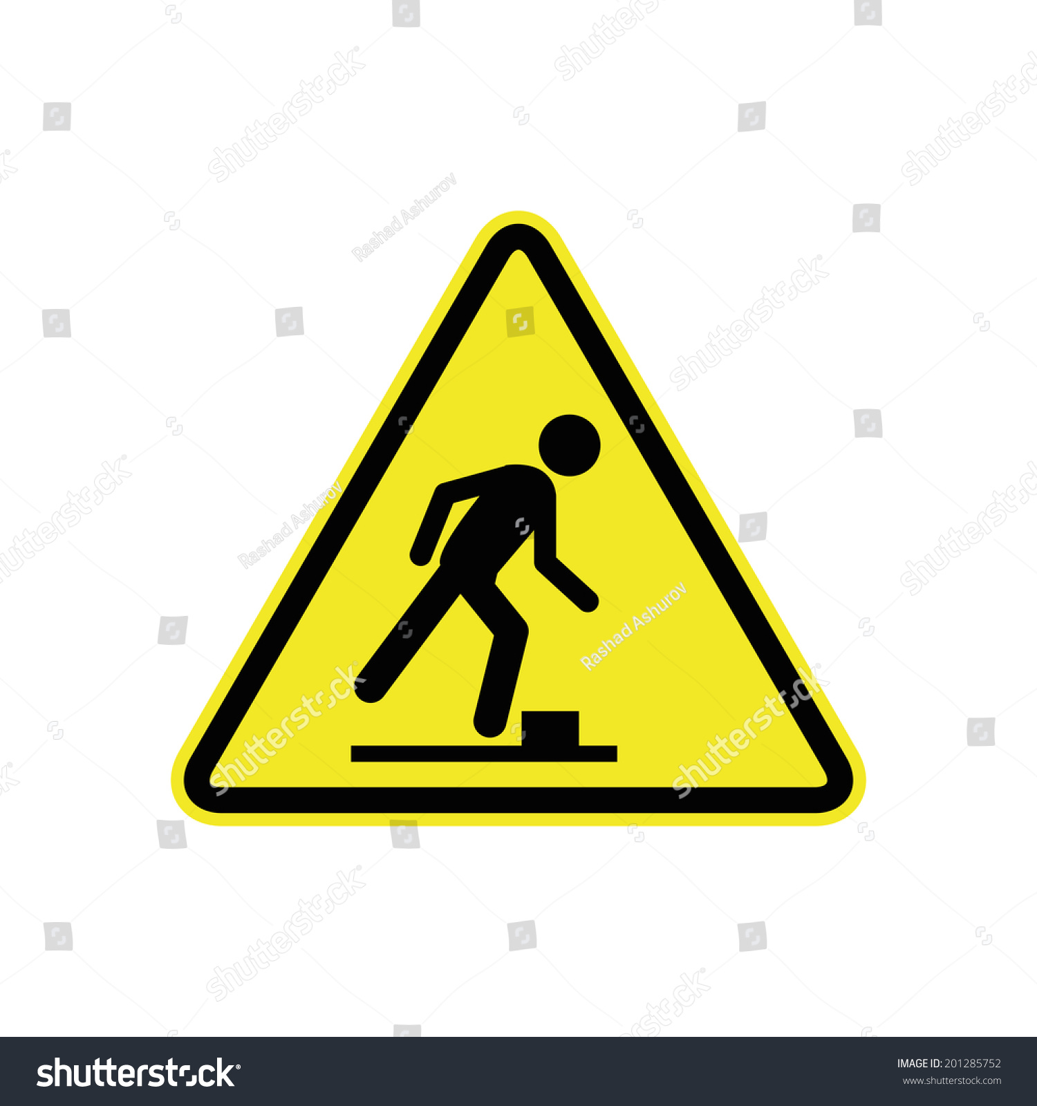 Watch Your Step Sign Stock Vector (Royalty Free) 201285752 - Shutterstock
