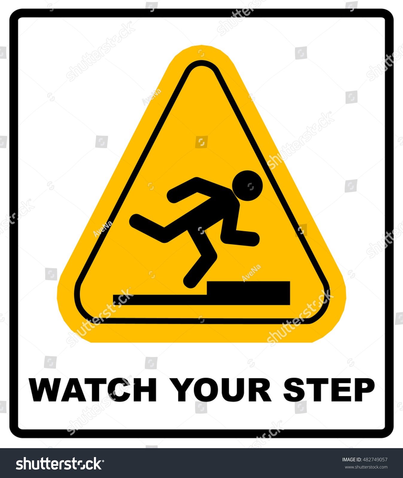 Watch Your Step Sign Vector Stock Vector (Royalty Free) 482749057