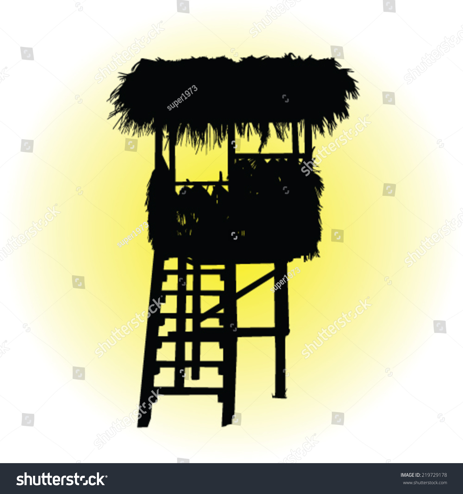 Watchtower On Beach Vector Illustration : image vectorielle de stock ...