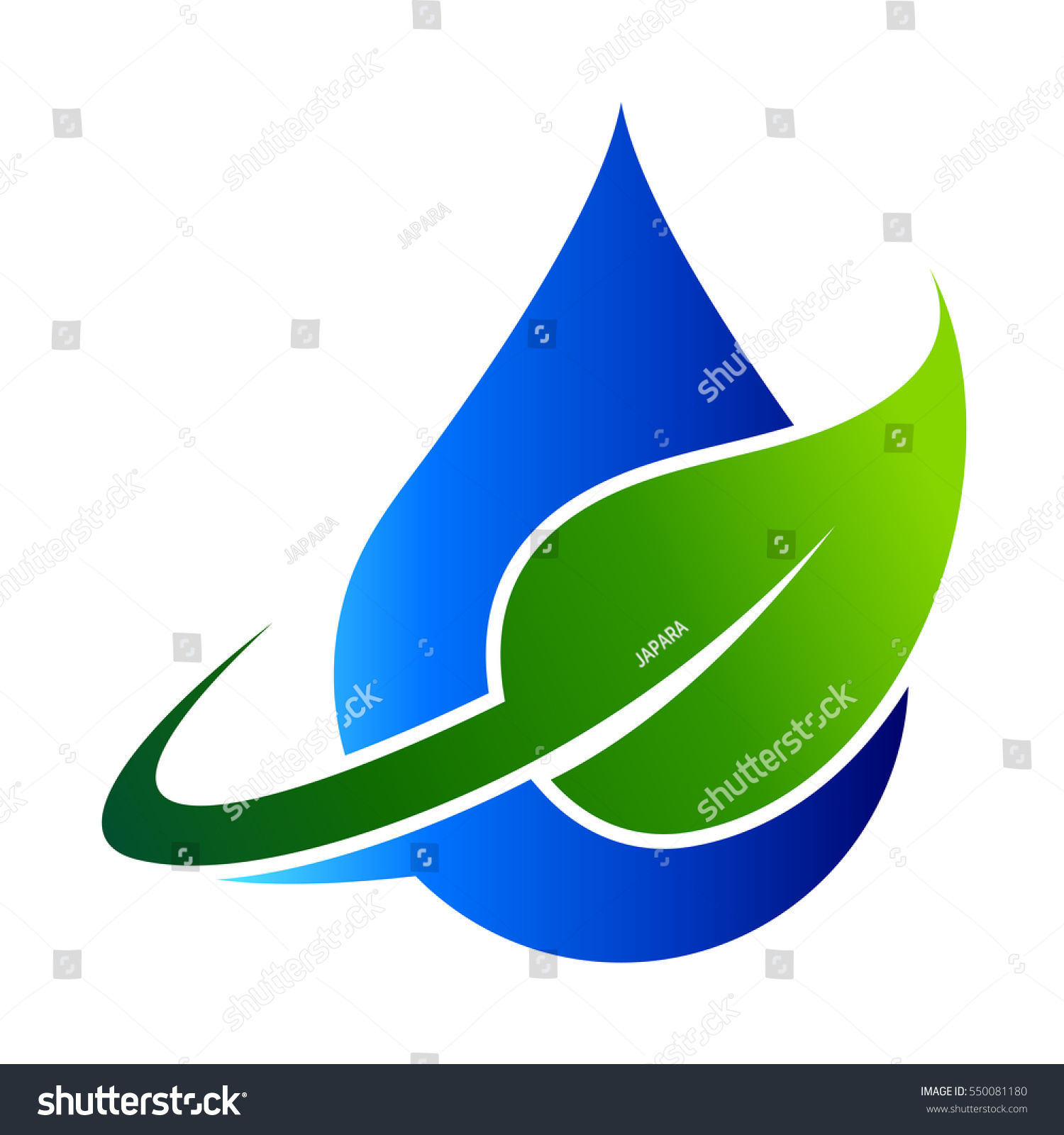 Water Leaf Logo Stock Vector (Royalty Free) 550081180