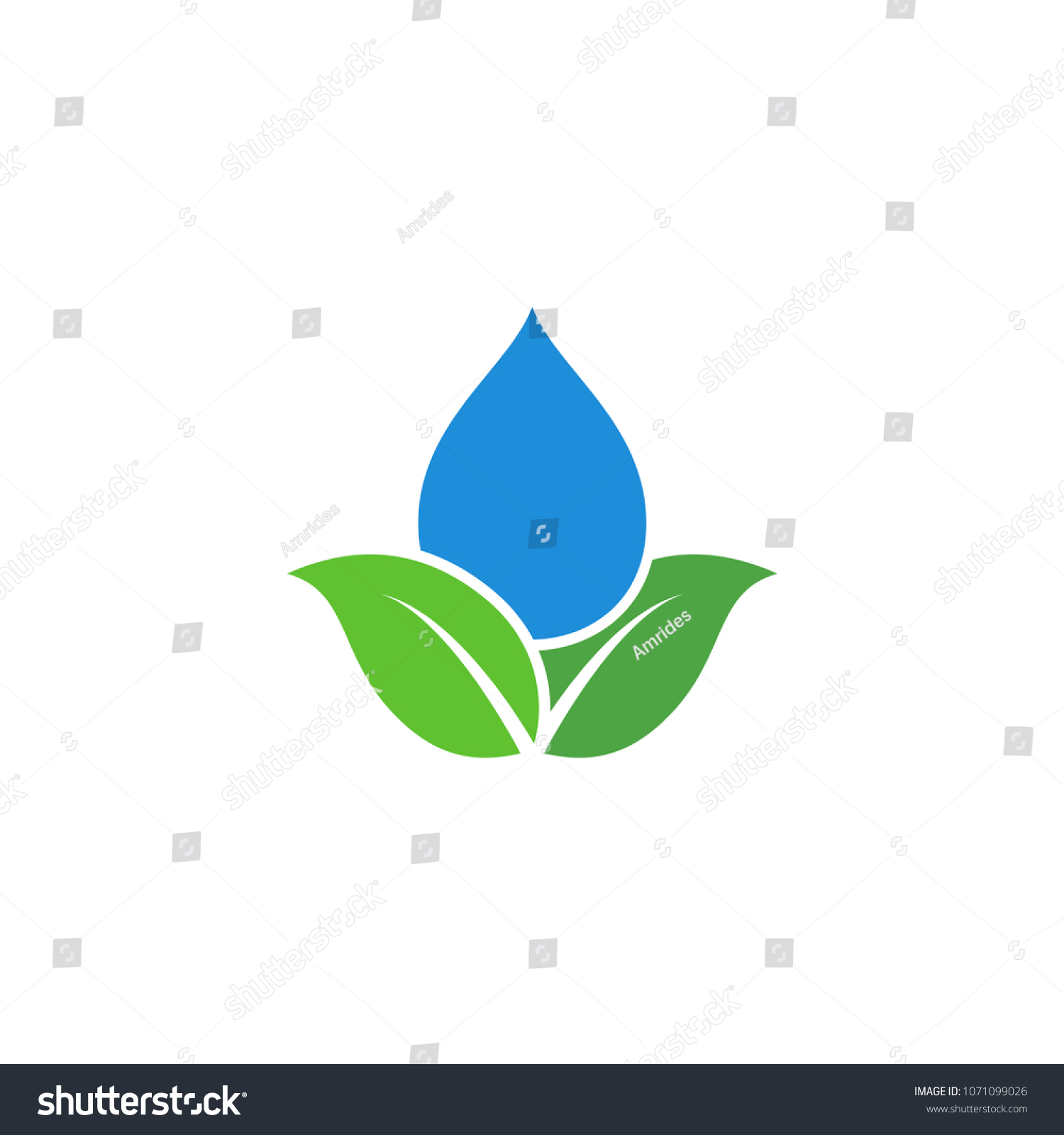Water Leaf Logo Design Vector Stock Vector (Royalty Free) 1071099026 ...