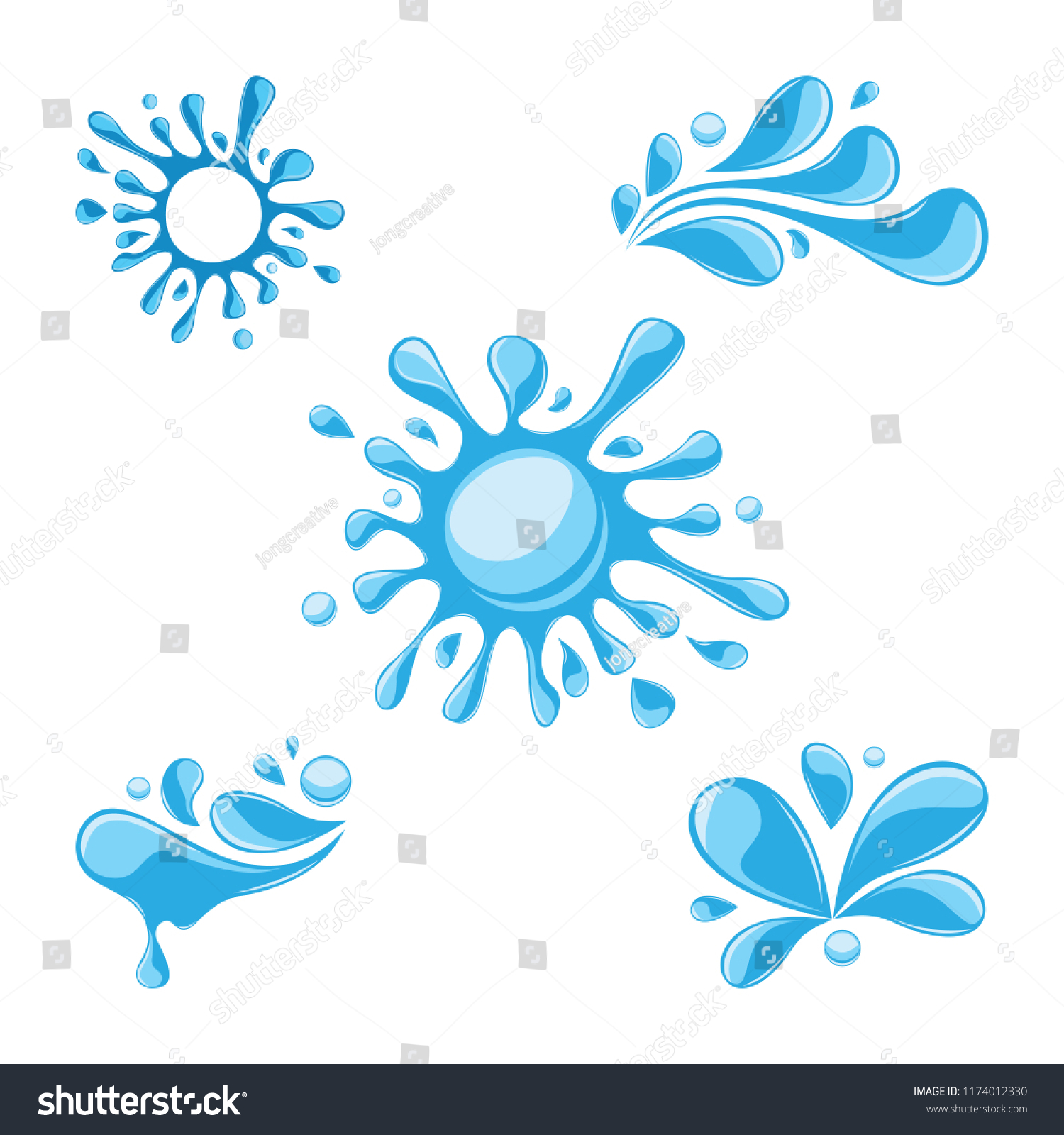 Water Blue Splash Drop Fresh Spring Stock Vector (Royalty Free ...