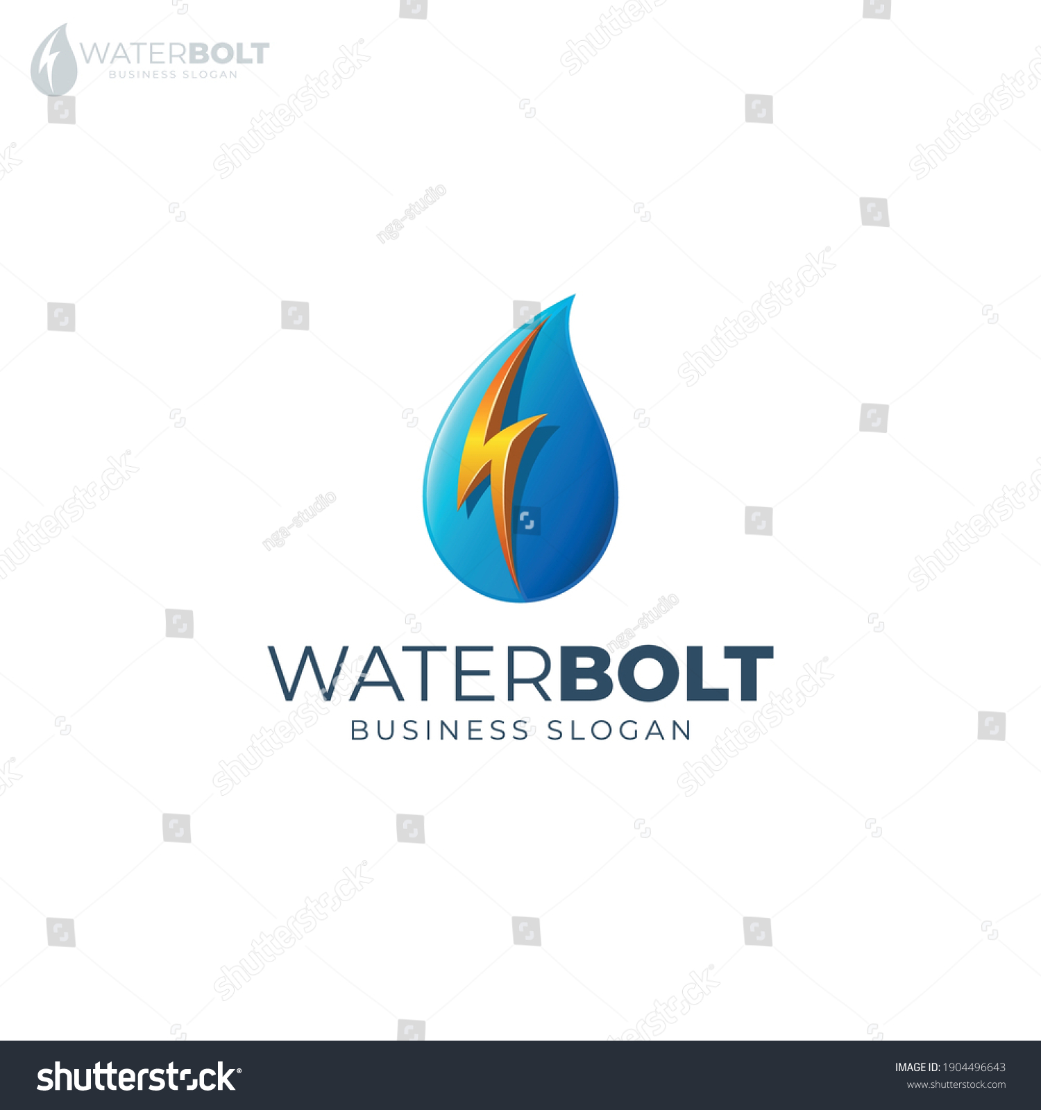 Water Bolt Logo Template Stock Vector (Royalty Free) 1904496643 ...