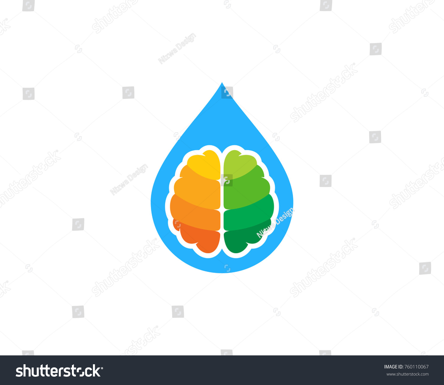 Water Brain Icon Logo Design Element Stock Vector (Royalty Free) 760110067