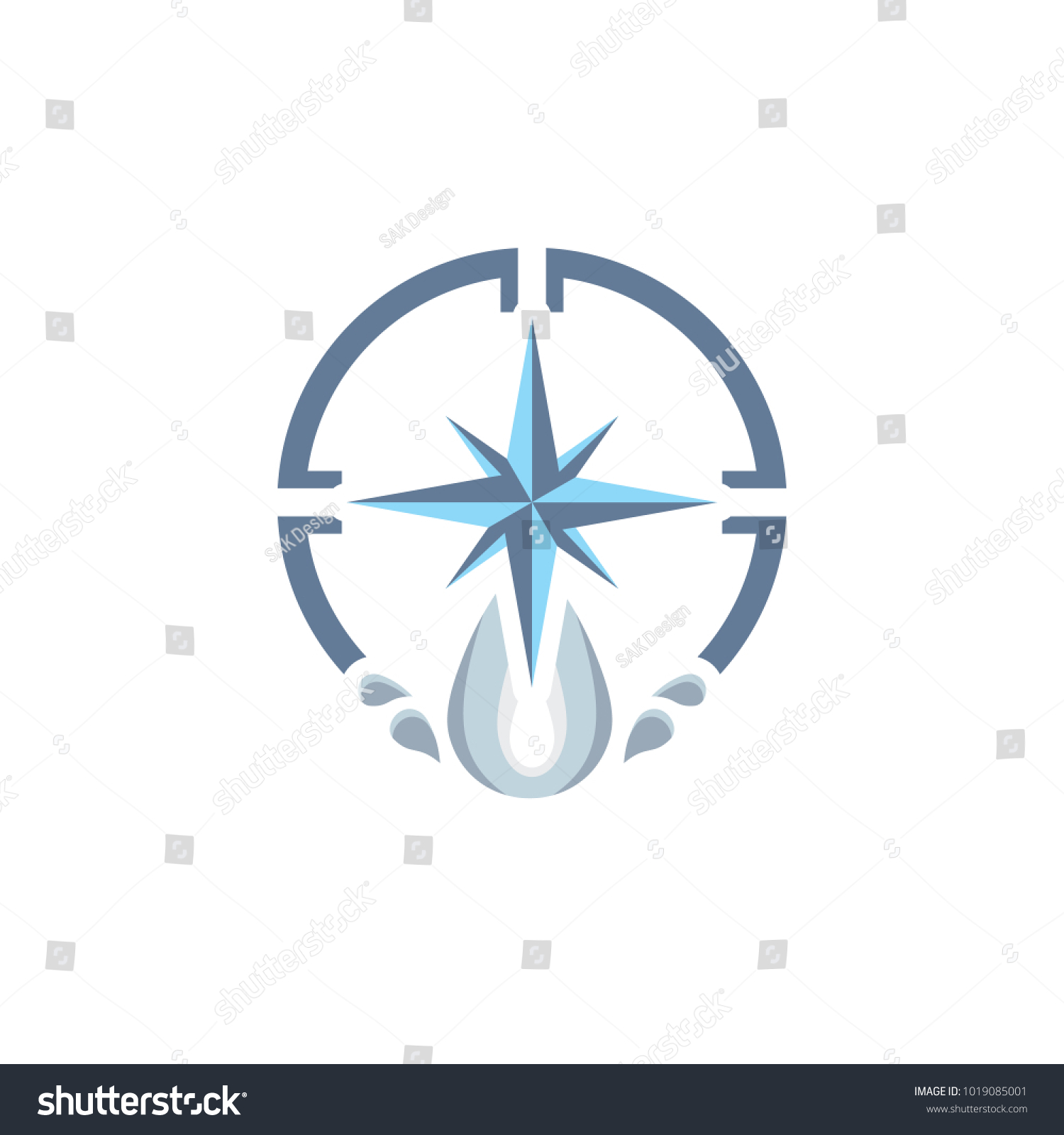 Water Compass Logo Icon Design Stock Vector (Royalty Free) 1019085001