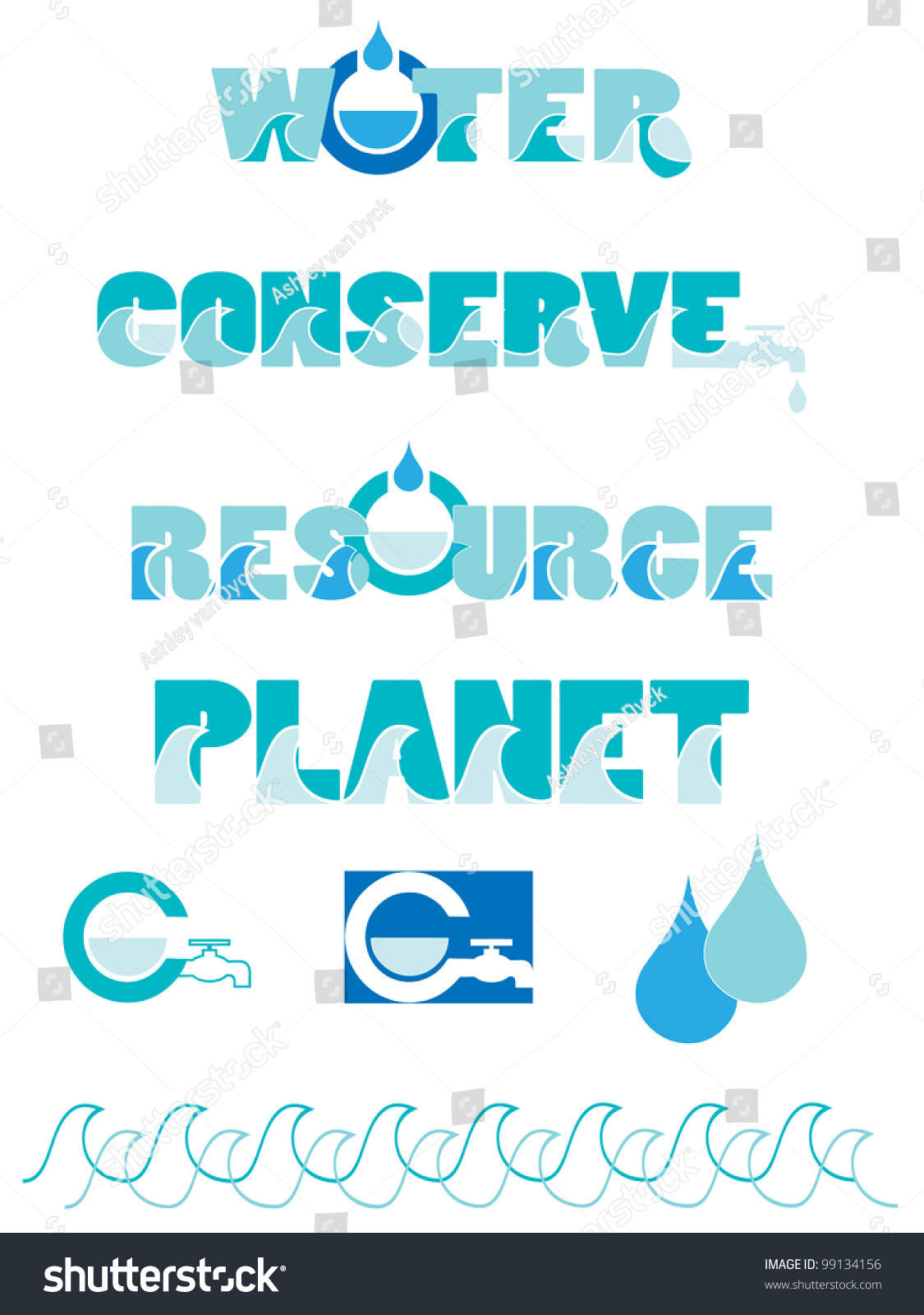 Water Conservation Graphics Stock Vector Illustration 99134156 ...