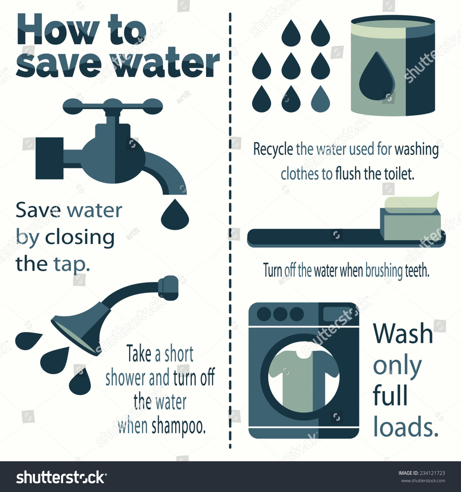 Water Conservation Illustration Conceptual Vector Stock Vector (Royalty ...