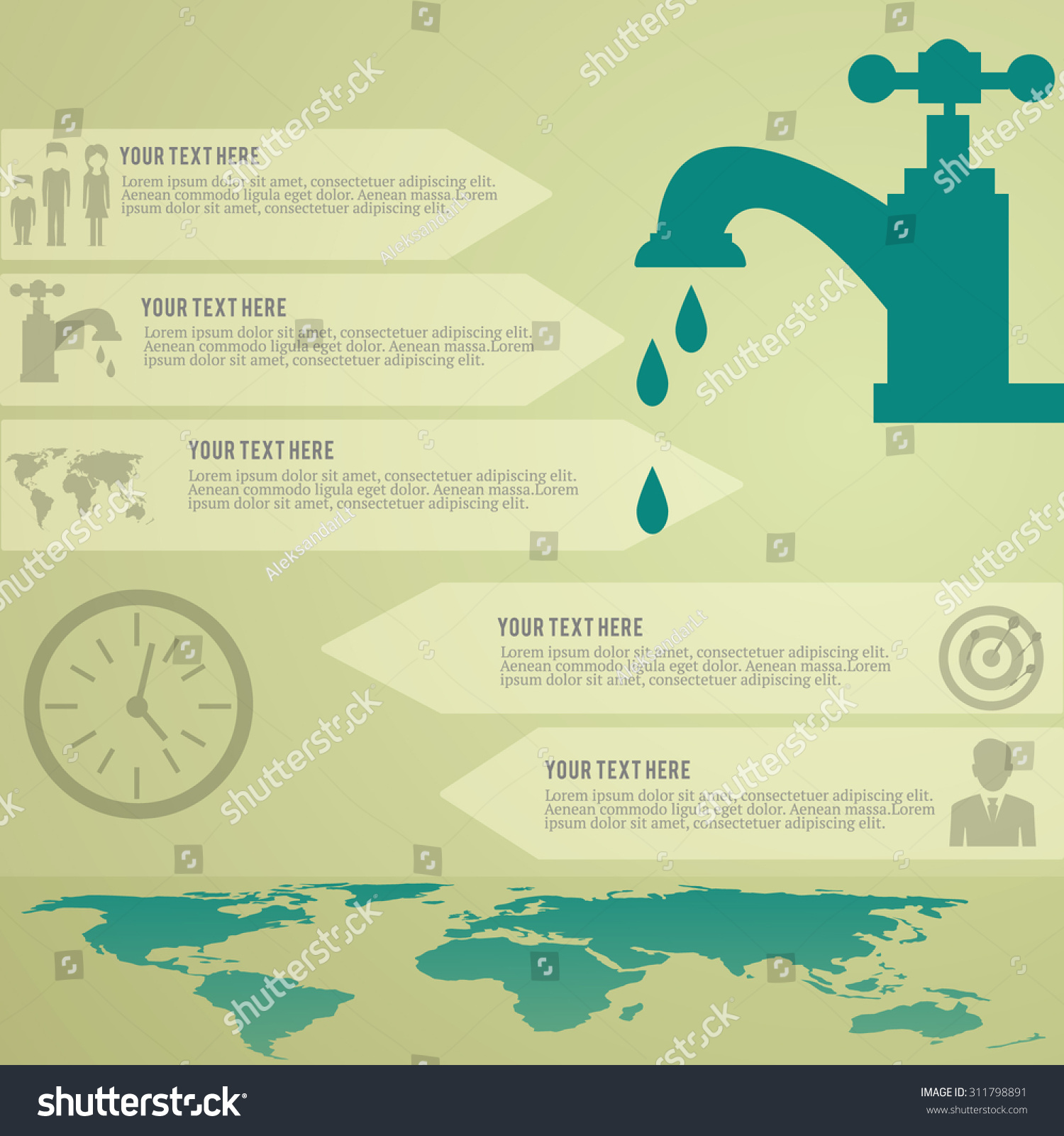 Water Conservation Infographic Template Stock Vector (Royalty Free ...