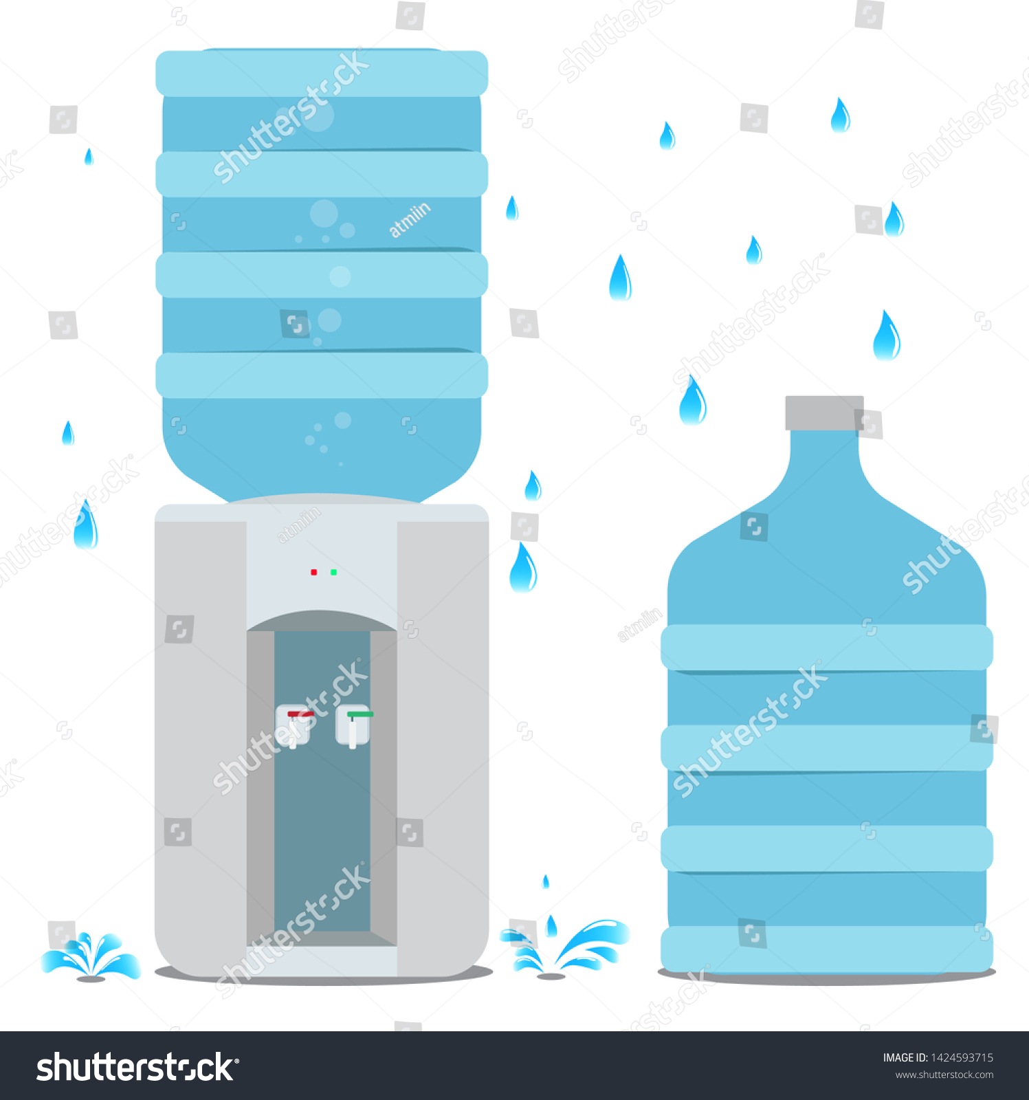 Water Cooler Vector Flat Illustration Stock Vector (Royalty Free ...