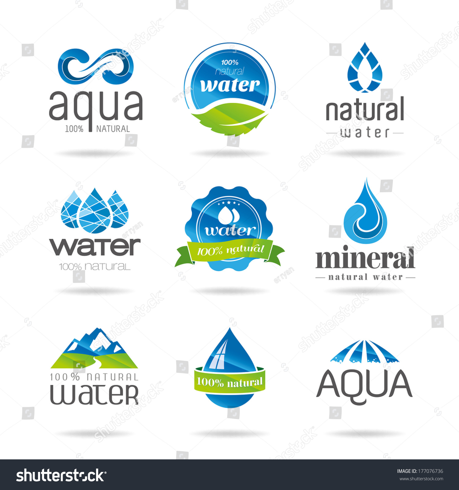 Water Design Elements Water Icon Stock Vector (Royalty Free) 177076736