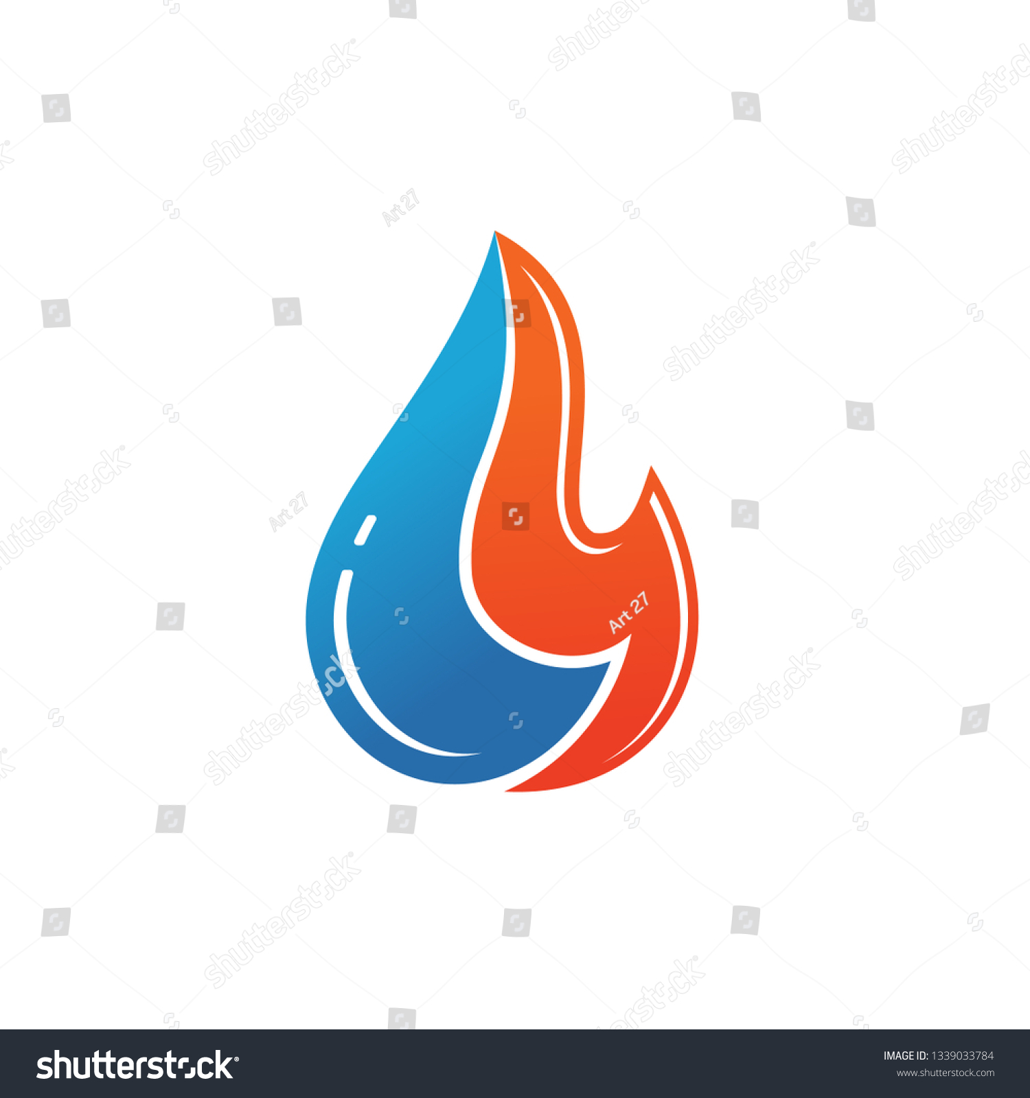 Water Drop Fire Flame Combination Icon: เวกเตอร์สต็อก (ปลอดค่าลิขสิทธิ์ ...