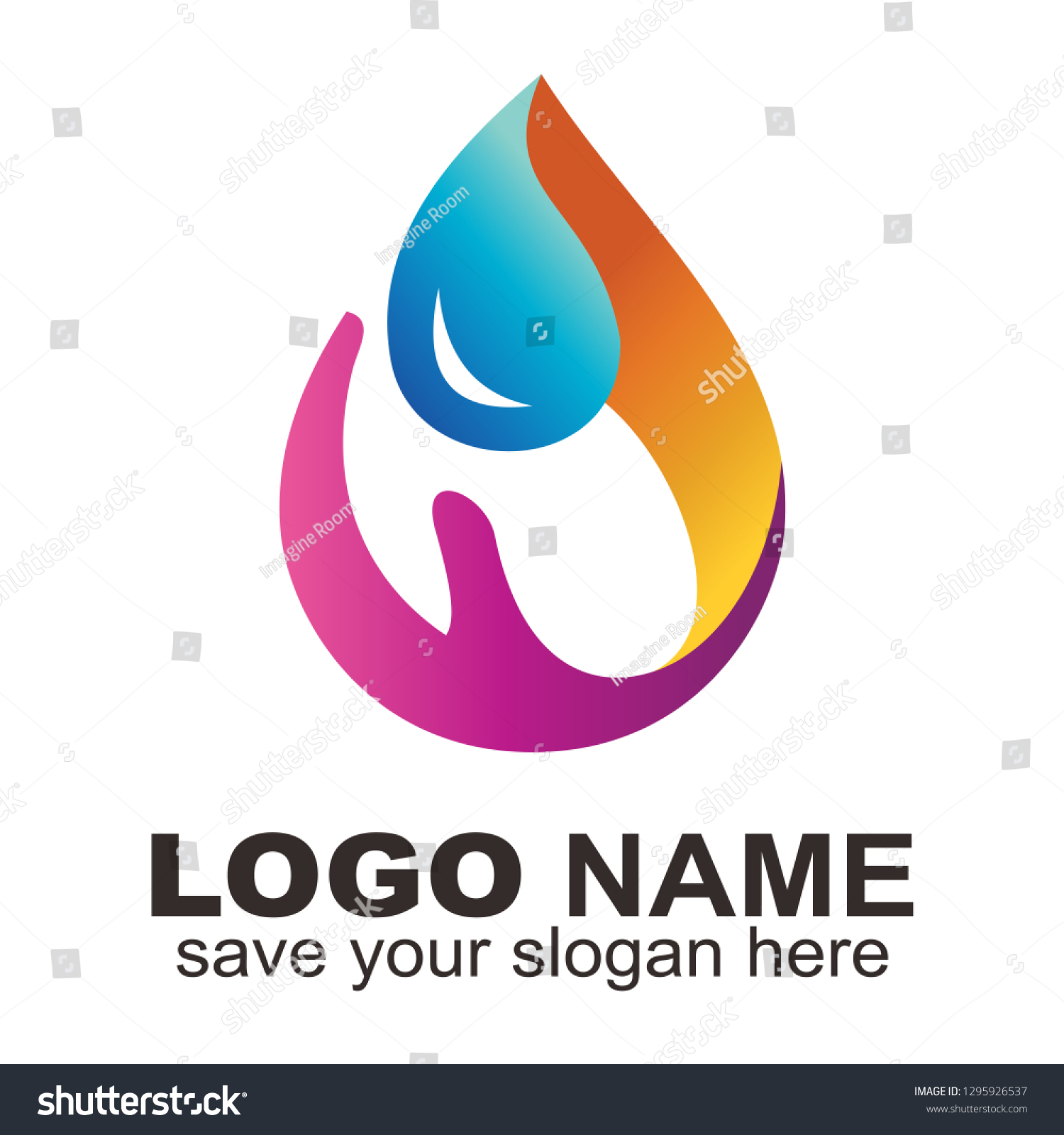 Water Drop Hand Logo Vector: เวกเตอร์สต็อก (ปลอดค่าลิขสิทธิ์ ...