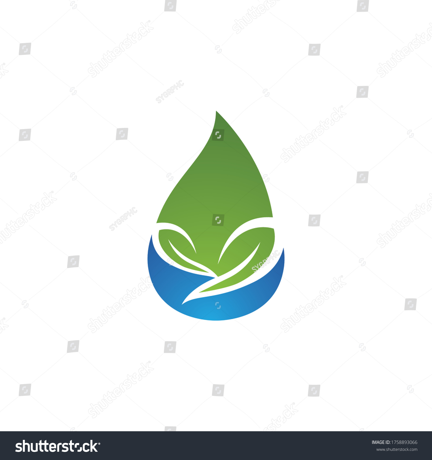 Water Drop Leaf Logo Stock Vector (Royalty Free) 1758893066 | Shutterstock