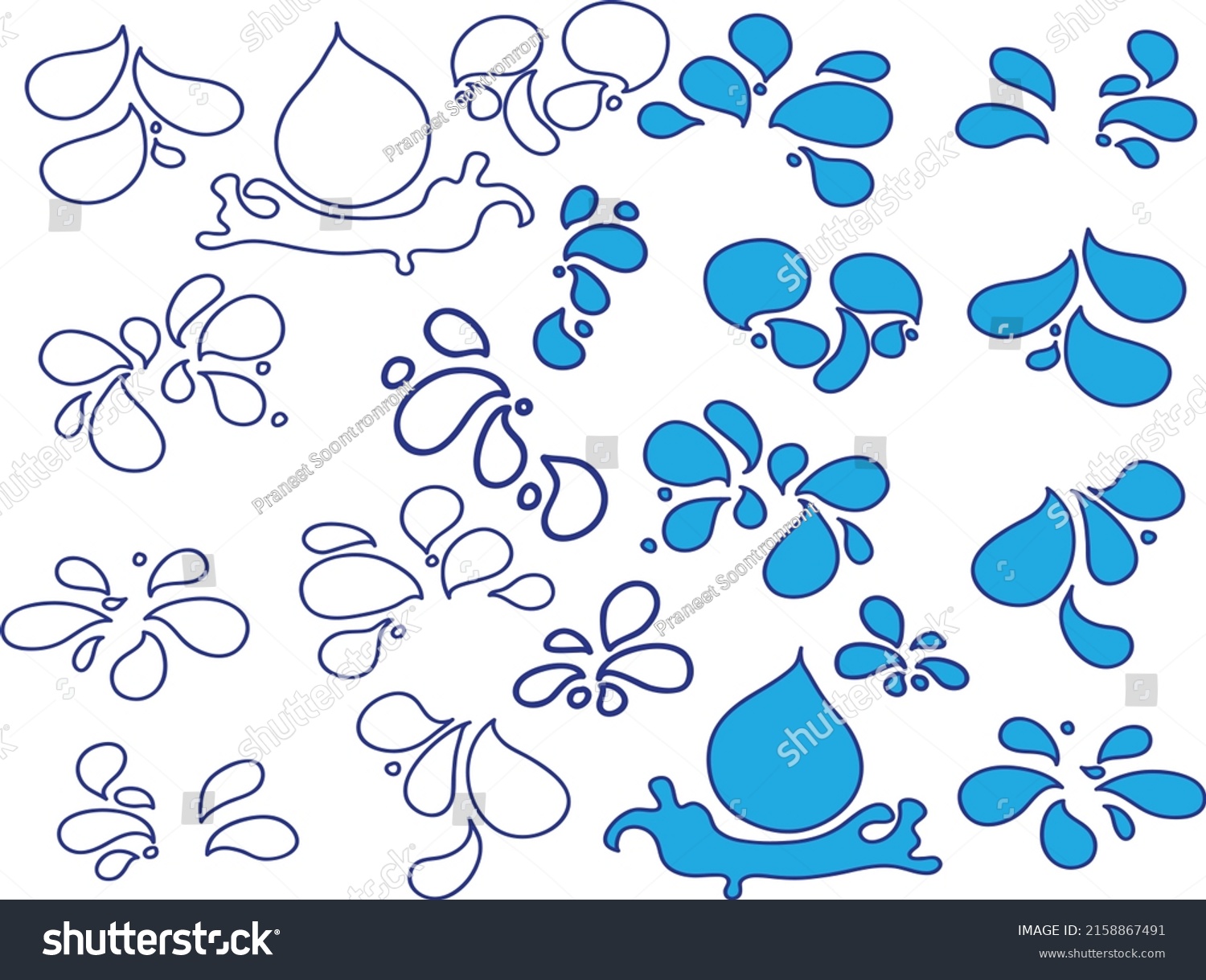 Water Drop Splash Vector Stock Vector (Royalty Free) 2158867491 ...