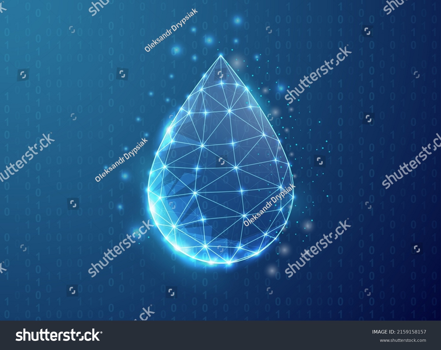 Water Drop Polygonal Symbol Binary Code Stock Vector (Royalty Free ...