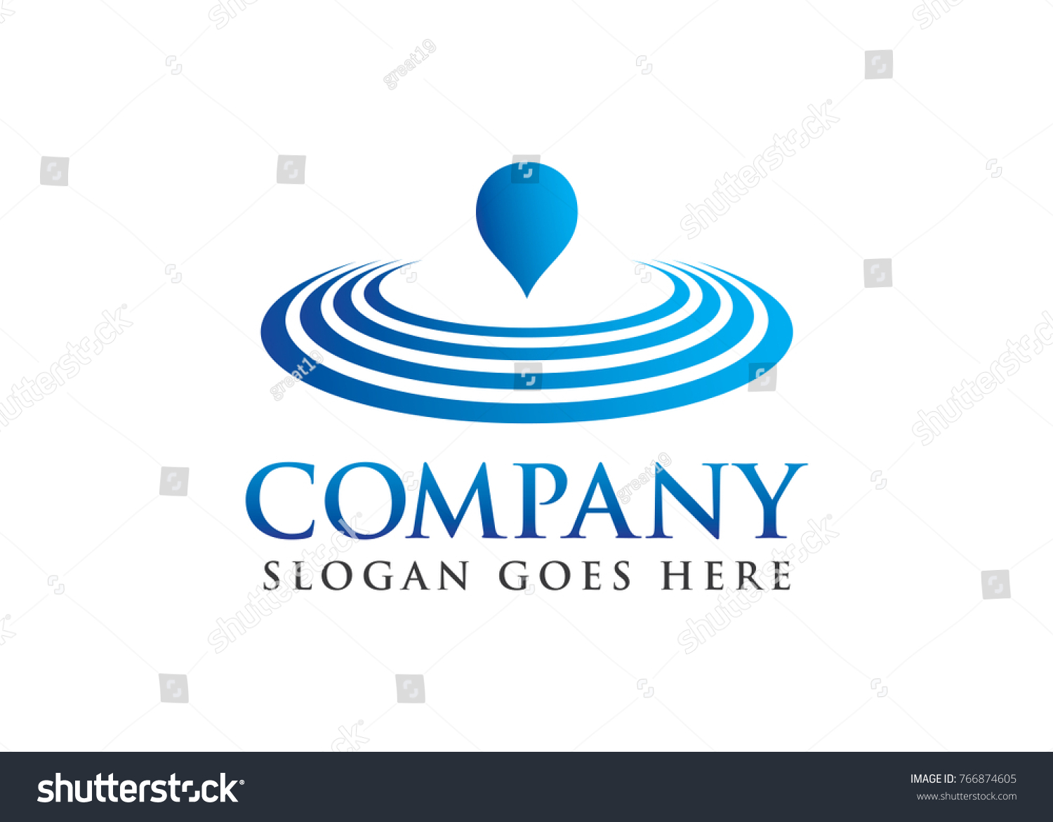Water Drop Ripple Wave Surface Logo Stock Vector (Royalty Free) 766874605