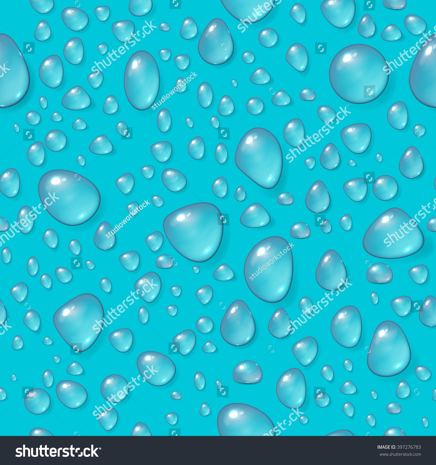 Water Drop Seamless Pattern Realistic Translucent Stock Vector (Royalty ...