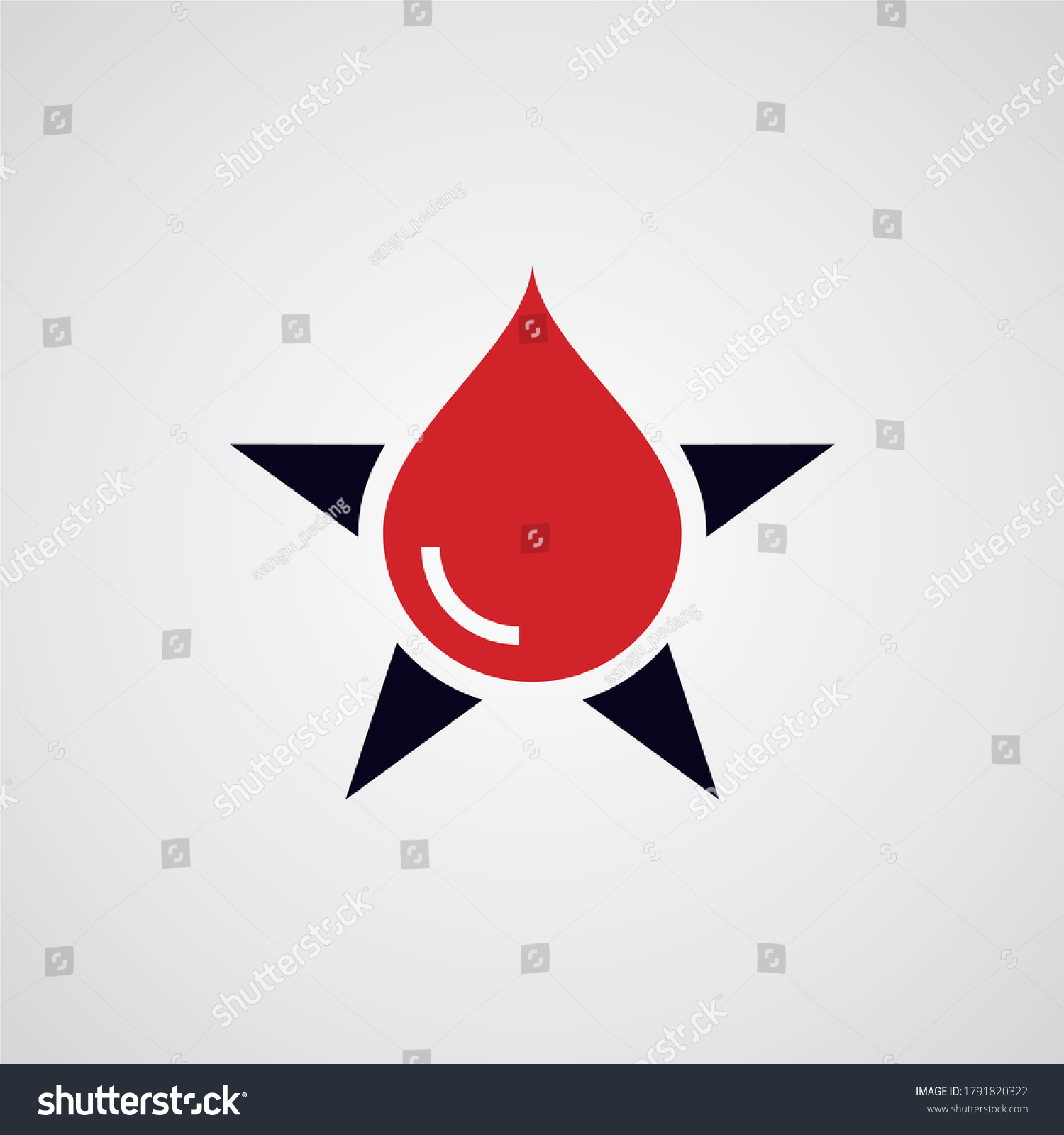 Water Drop Star Logo Vector Stock Vector (Royalty Free) 1791820322