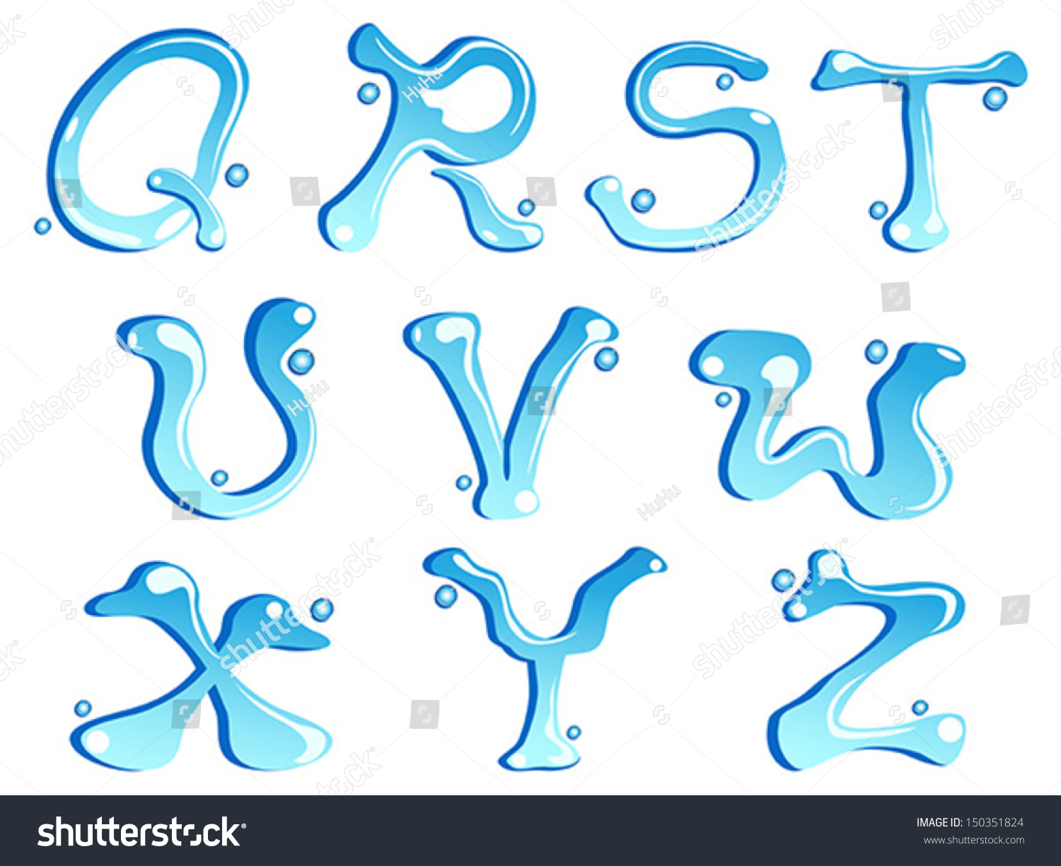 Water Drop Type Font 3 Stock Vector (Royalty Free) 150351824 - Shutterstock