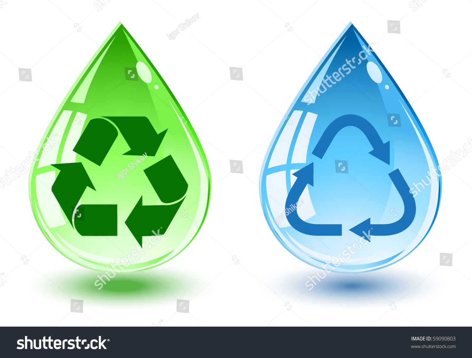 Water Drop Recycle Symbol Stock Vector (Royalty Free) 59090803