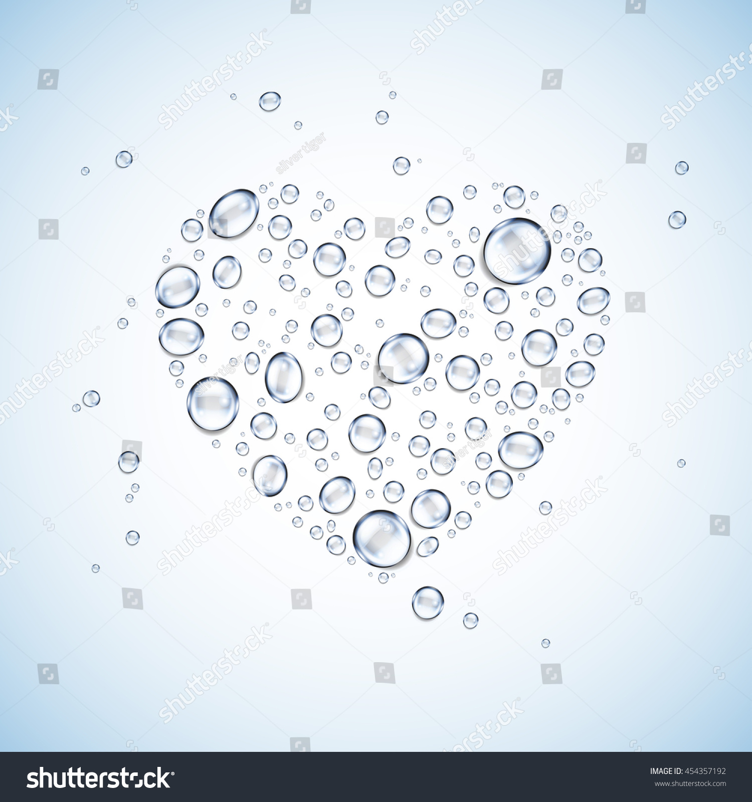 Water Drops Heart Shaped Vector Background Stock Vector (Royalty Free ...