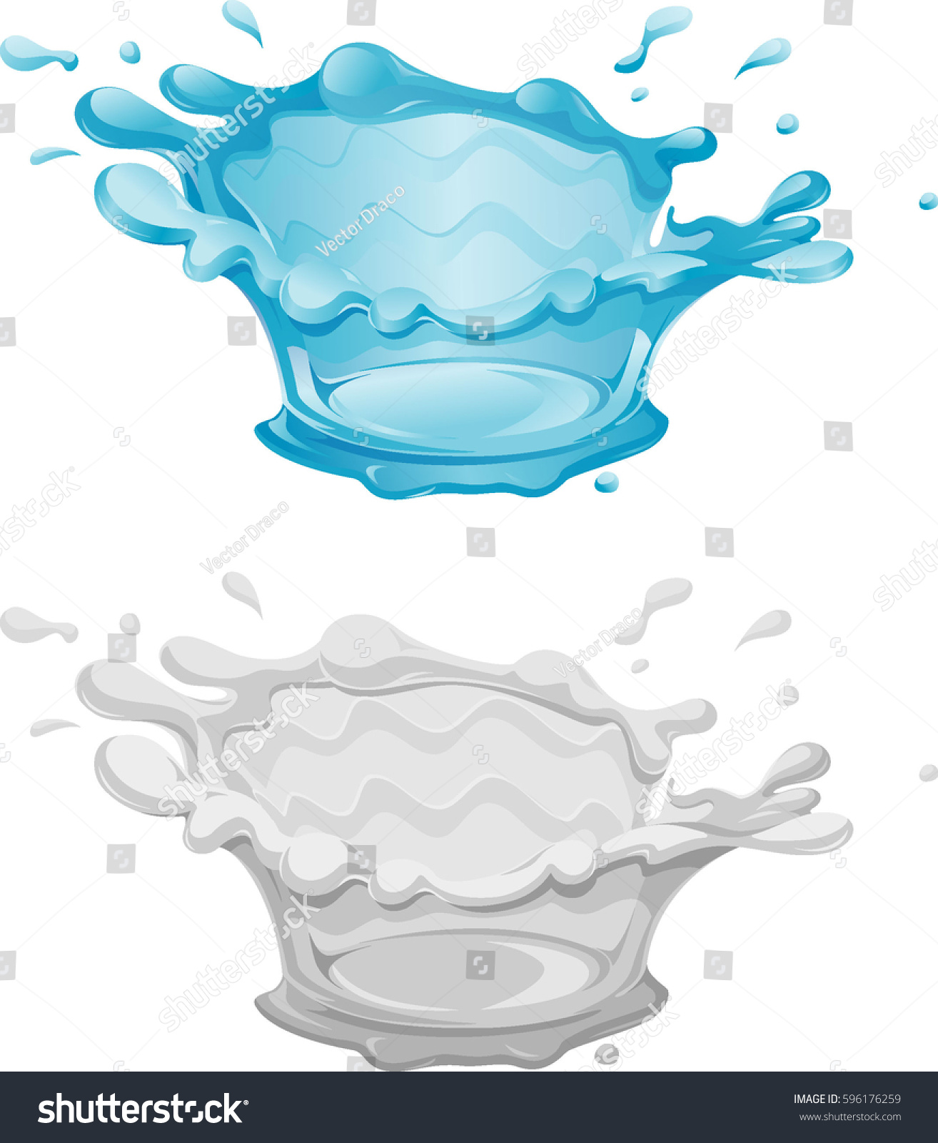 Water Drops Simple Linear Gradients Used Stock Vector (Royalty Free ...