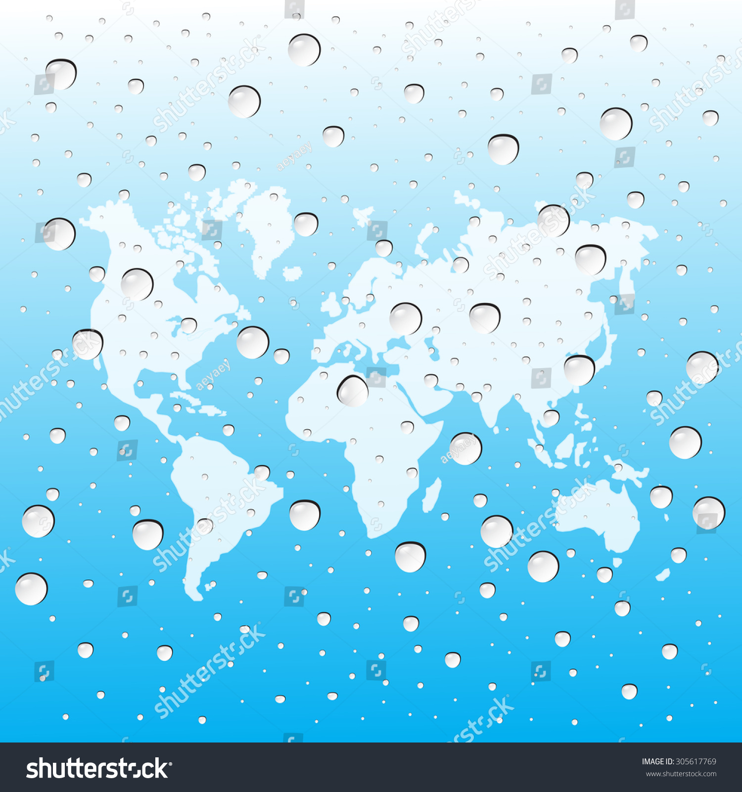 Water Drops Map World Vector Illustration Stock Vector (Royalty Free ...