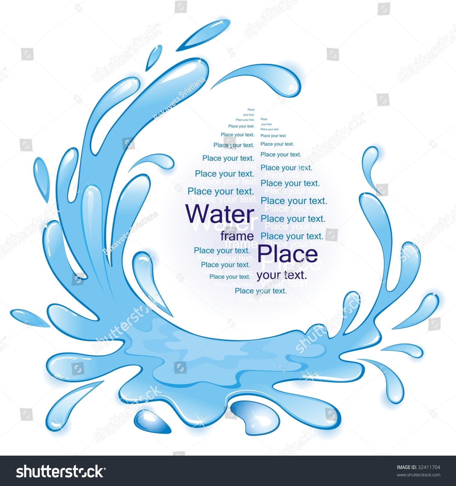 Water Frame Vector Illustration Stock Vector (Royalty Free) 32411704