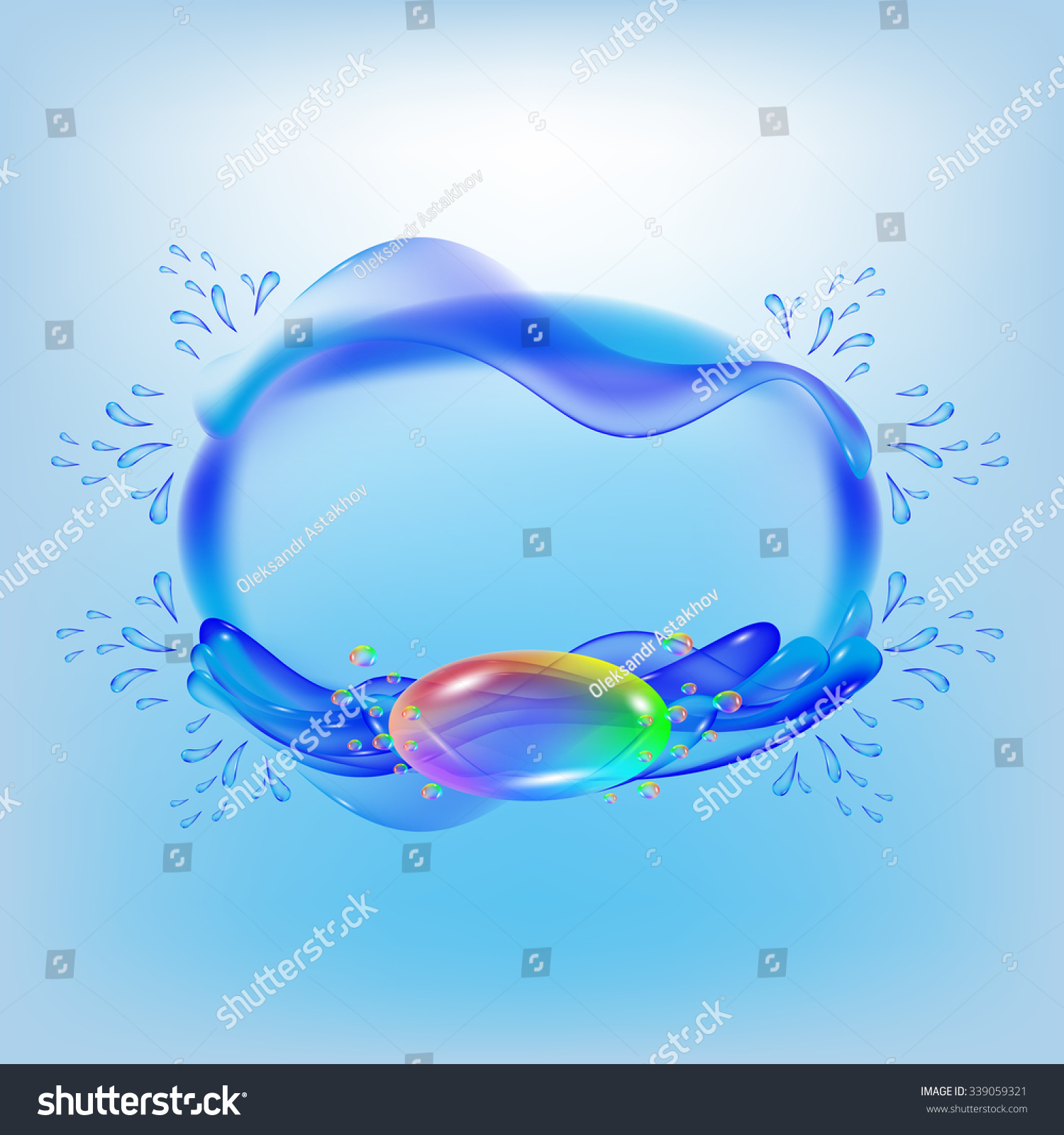 Water Frame Vector Illustration Stock Vector (Royalty Free) 339059321 ...