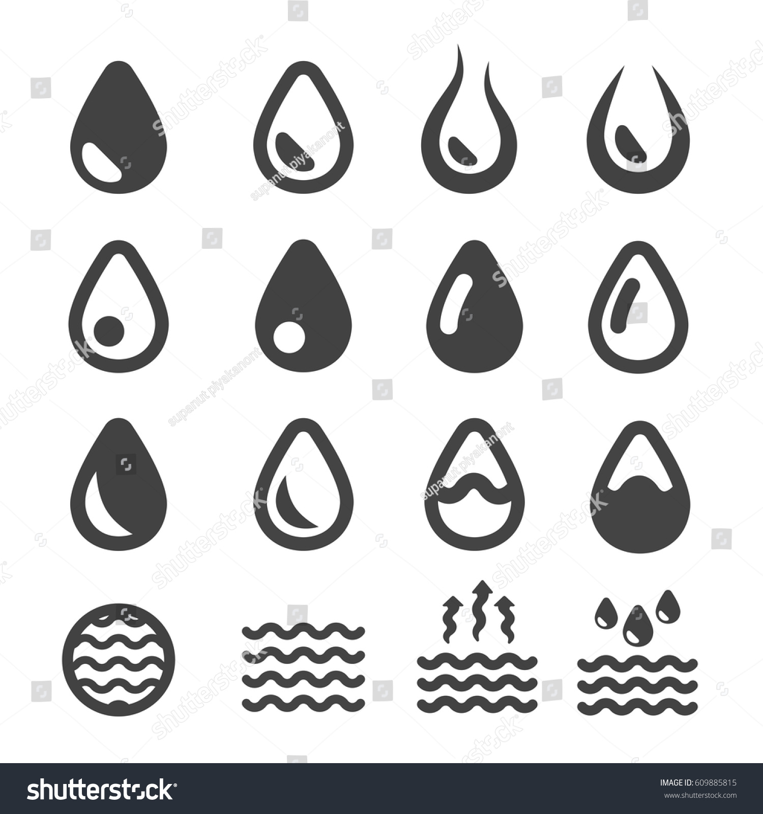 Water Icon Stock Vector (Royalty Free) 609885815