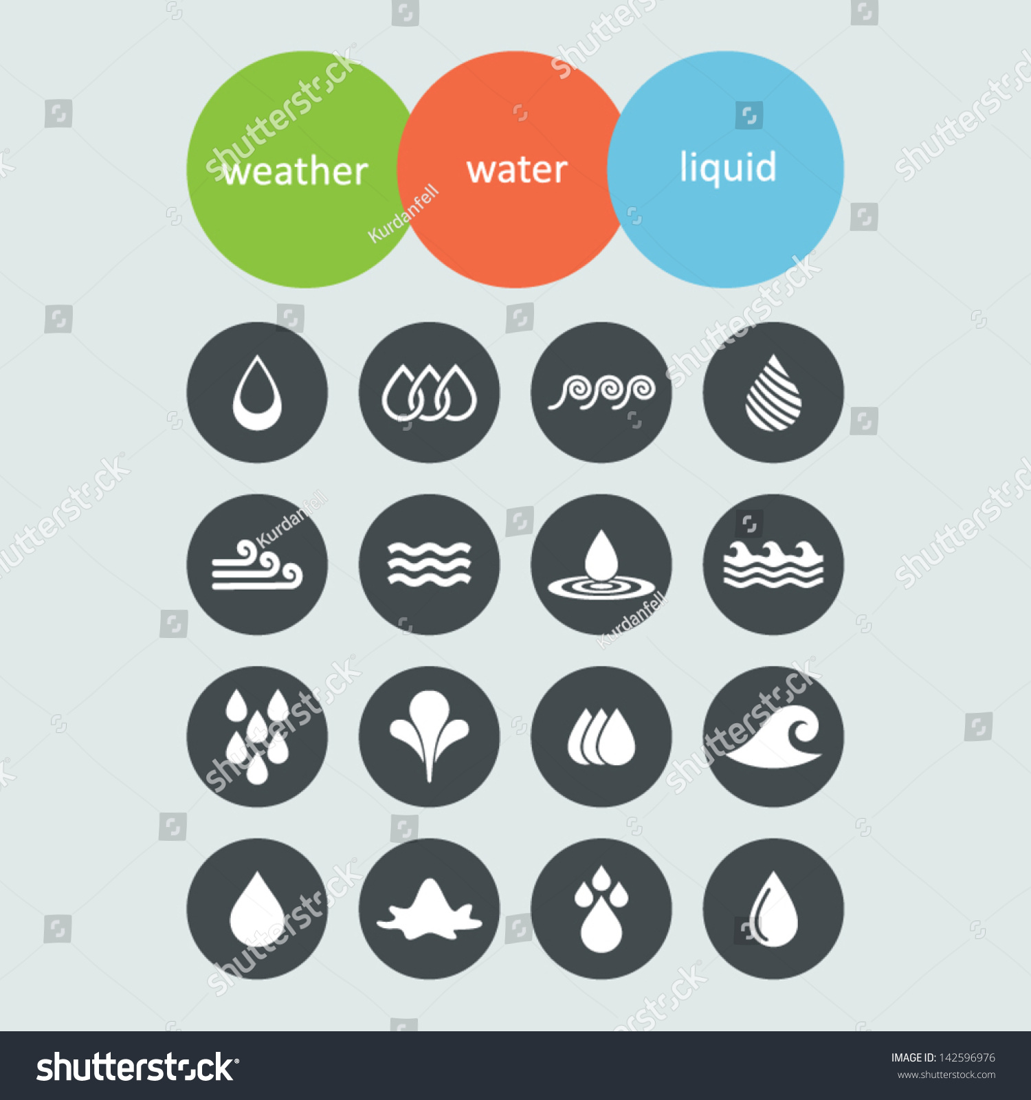 Water Icon Set Stock Vector (Royalty Free) 142596976 - Shutterstock