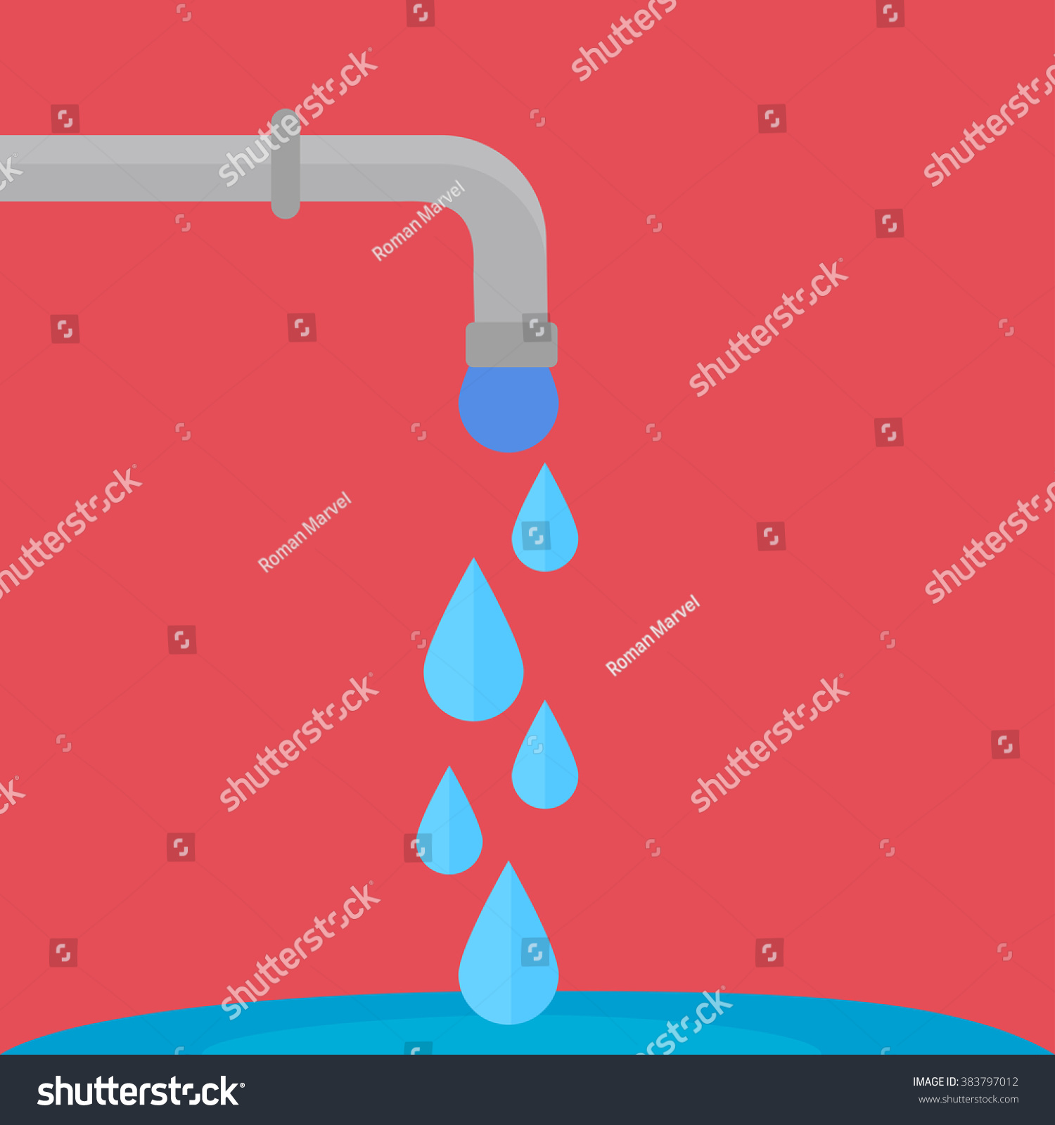 Water Flat Design Stock Vector (Royalty Free) 383797012