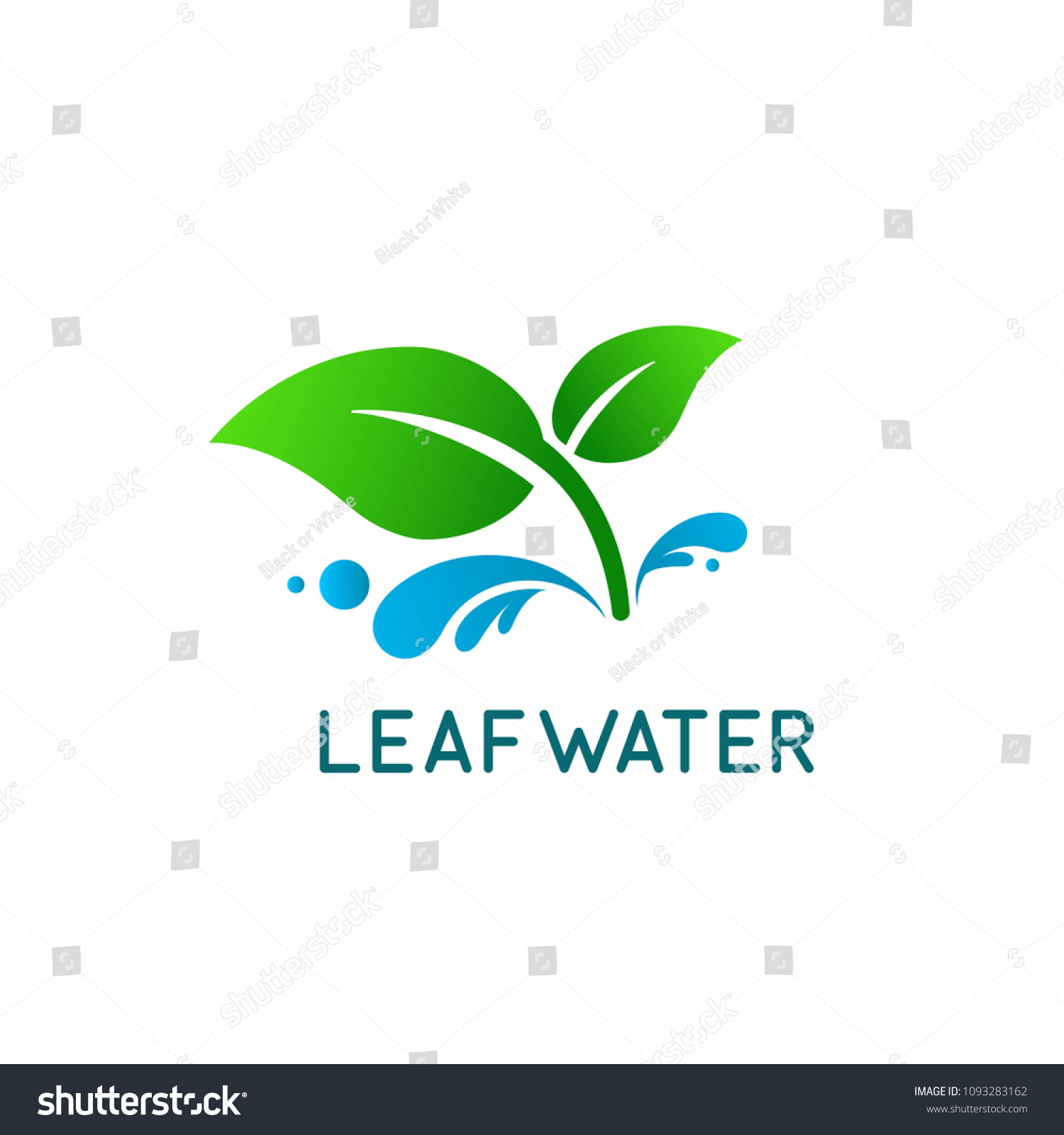 Water Leaf Logo Stock Vector (Royalty Free) 1093283162 | Shutterstock