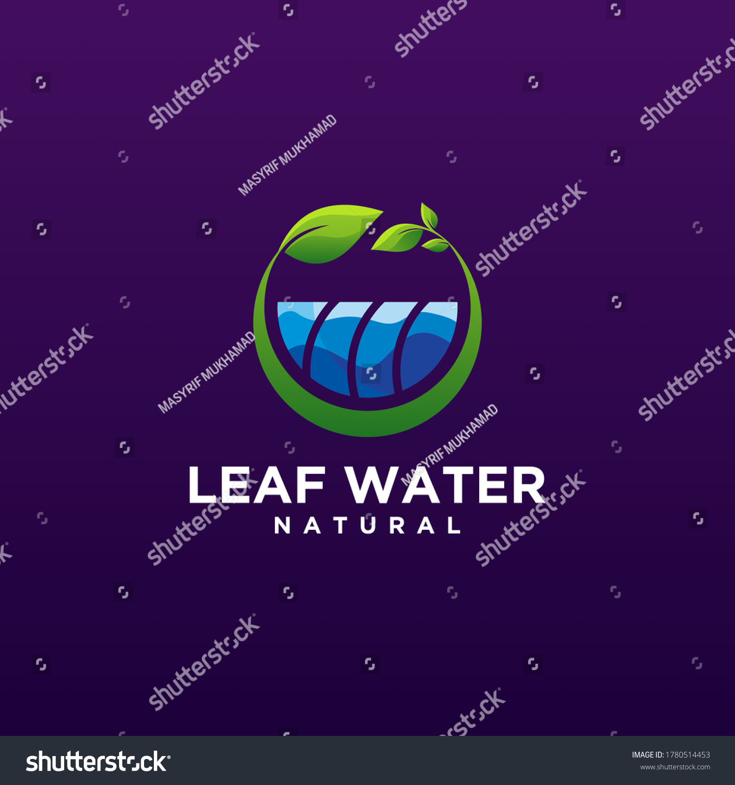 Water Leaf Logo Design Vector Illustration Stock Vector (Royalty Free ...