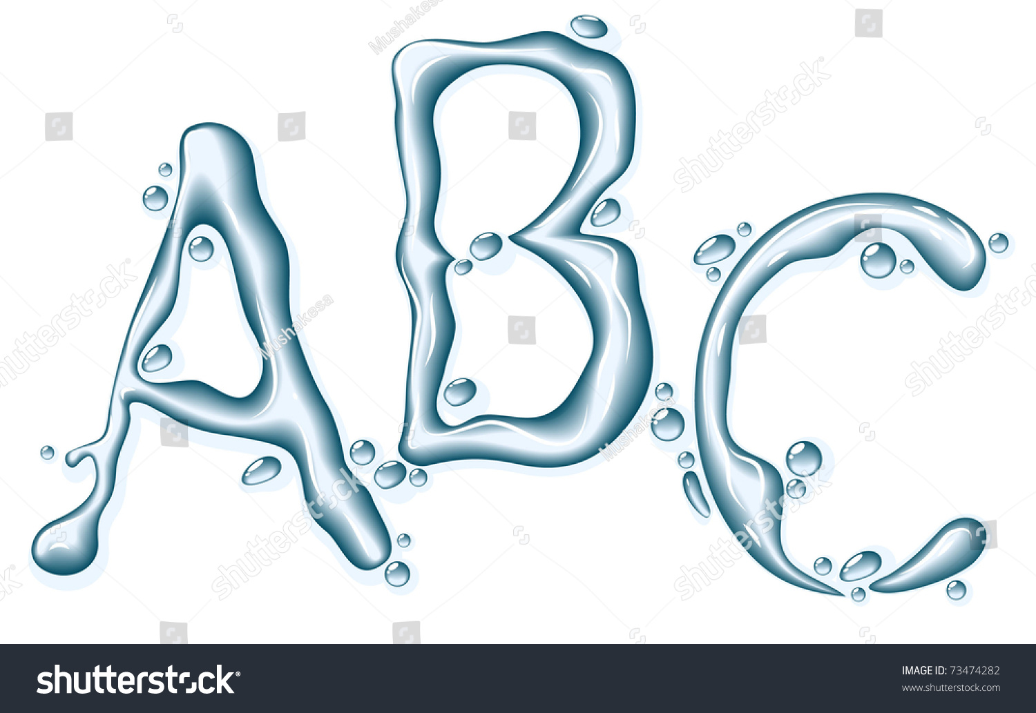 Water Liquid Vector Alphabet Stock Vector (Royalty Free) 73474282 ...