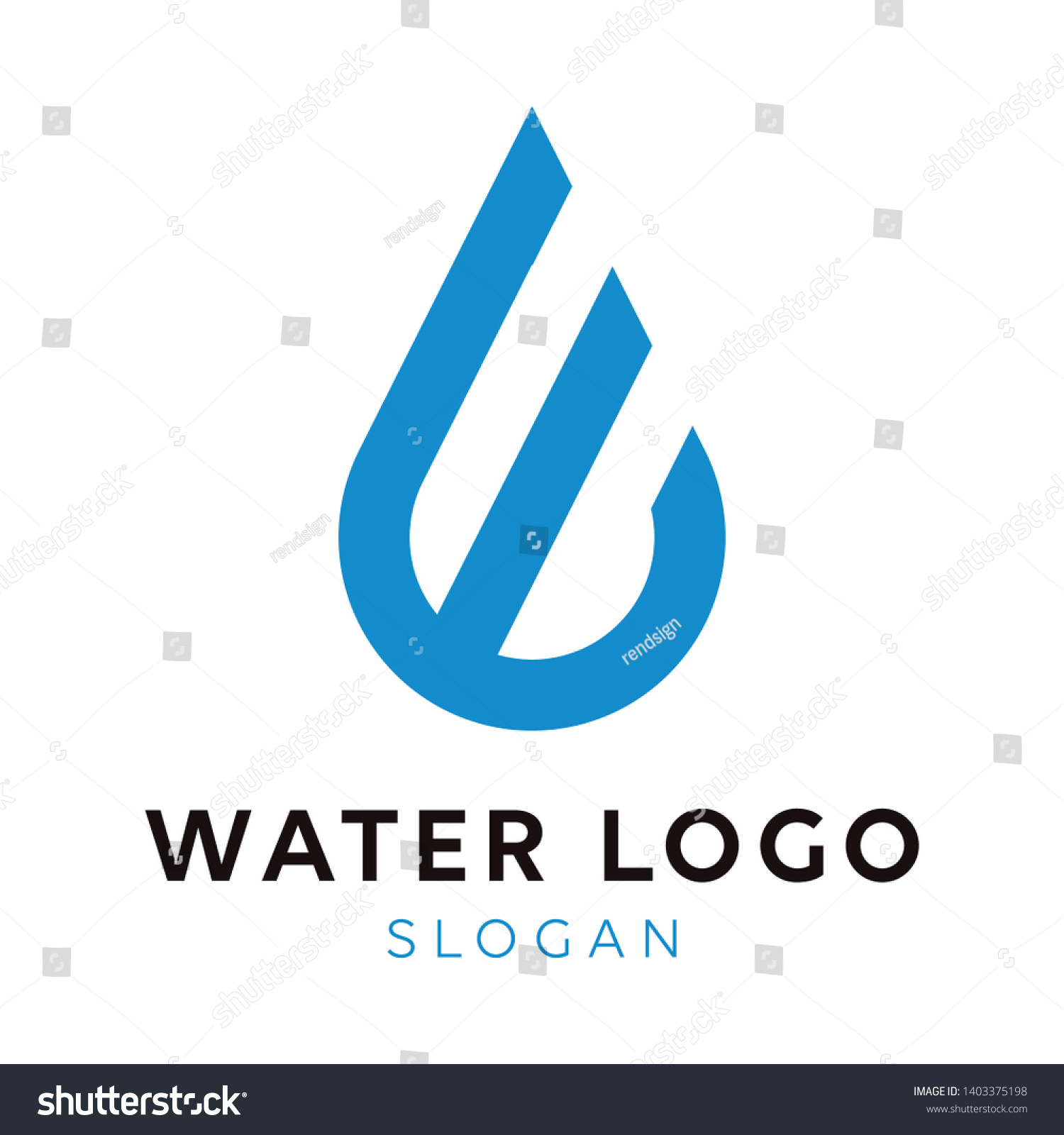 Water Logo Template Negative Space Style Stock Vector (Royalty Free ...