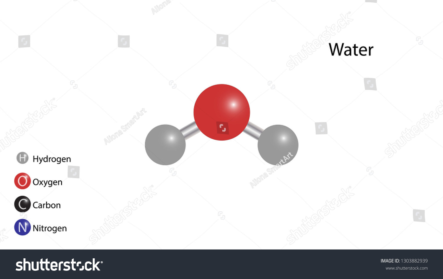 Water Molecular Structure Vector Design Stock Vector (Royalty Free ...