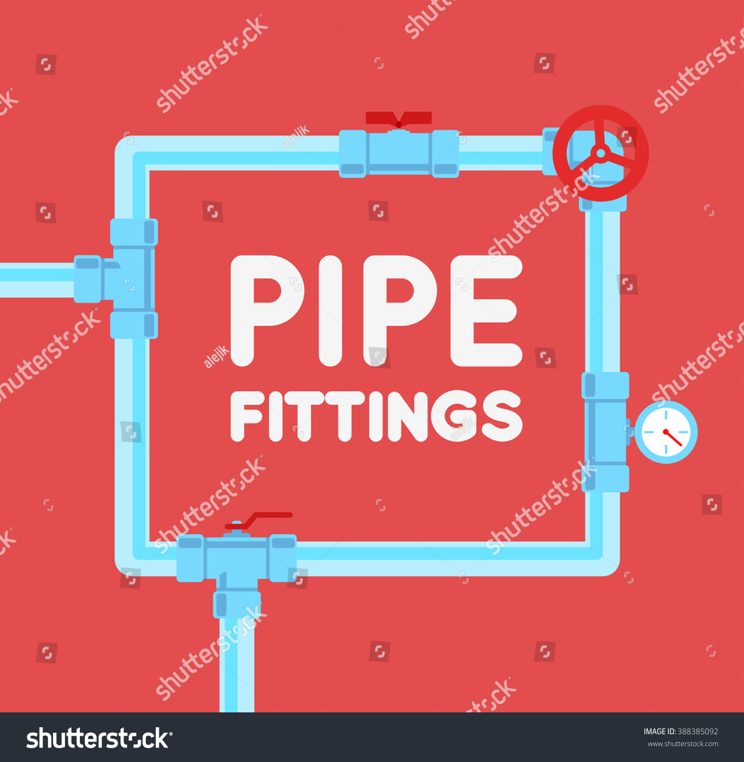 Water Pipe Fitting Drain Drainage System Stock Vector (Royalty Free ...