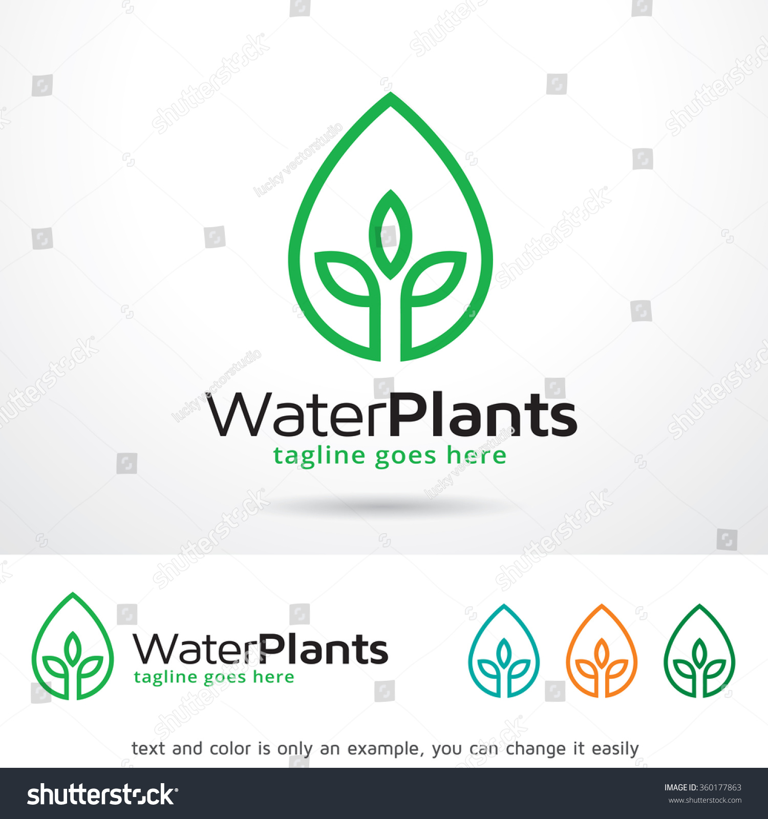 Water Plants Logo Template Design Vector Stock Vector (Royalty Free ...