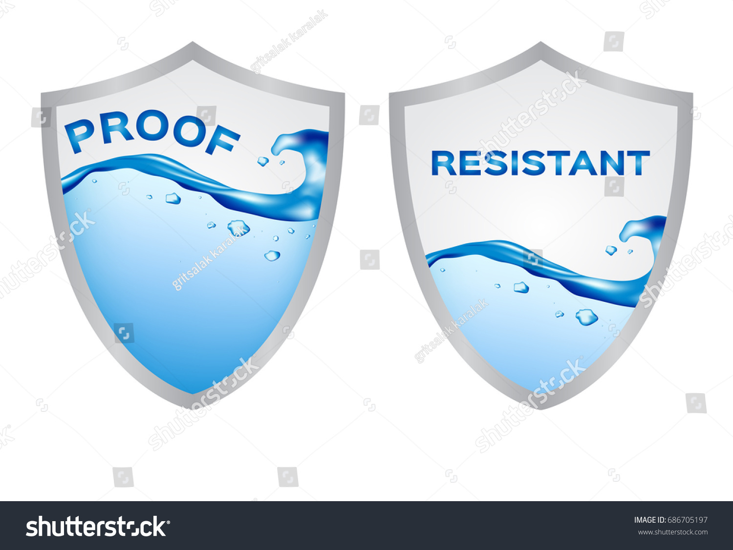 Water Resistant Proof Logo Icon Vector Stock Vector (Royalty Free ...