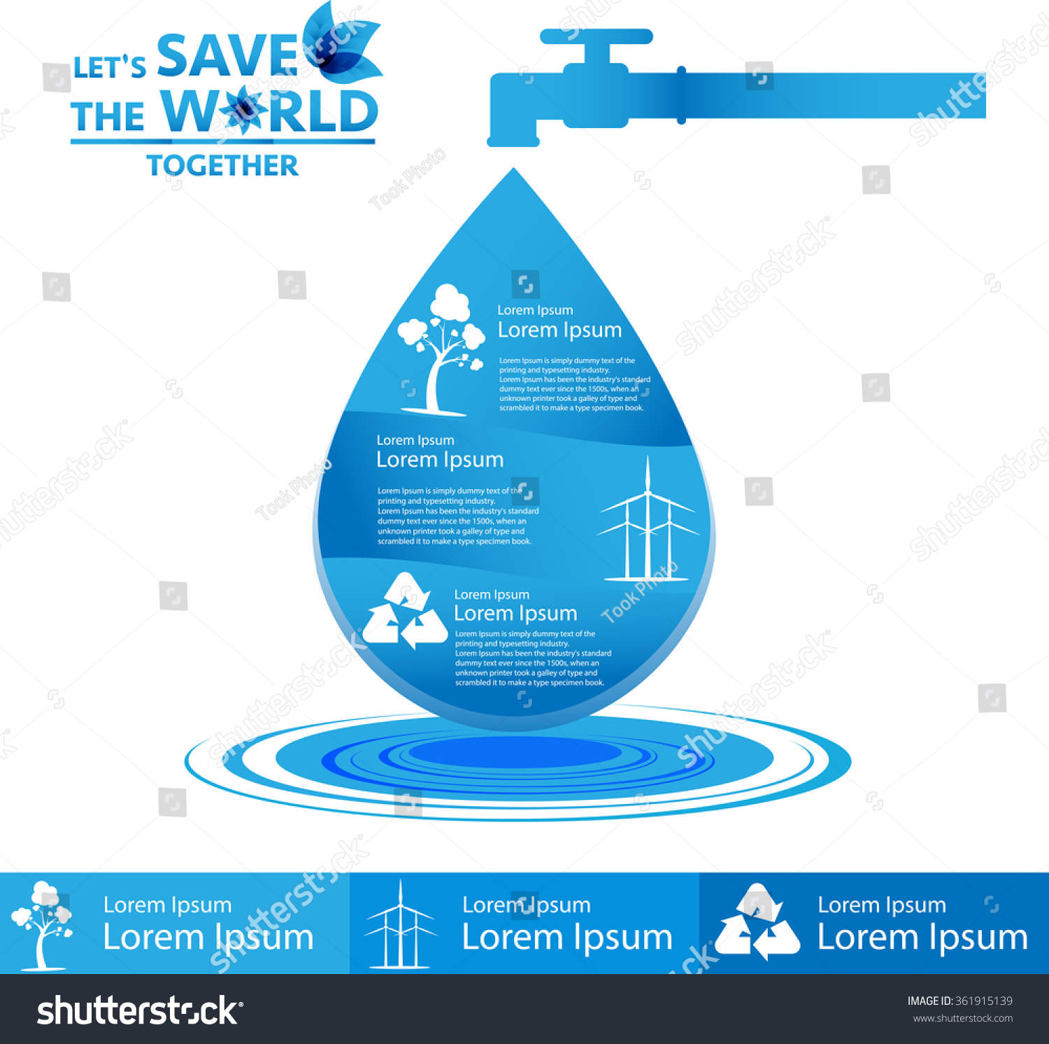 Water Save World Vector Illustrator Stock Vector (Royalty Free ...