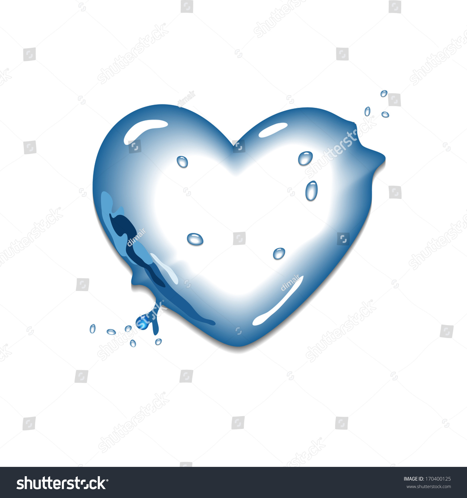 Water Splash Heart Vector Stock Vector (Royalty Free) 170400125