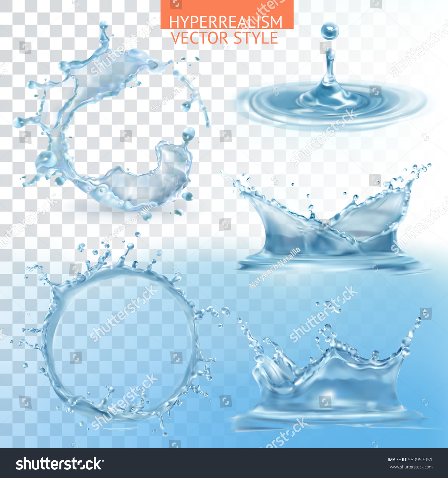 Water Splashing Transparency Vector Set Stock Vector (Royalty Free ...