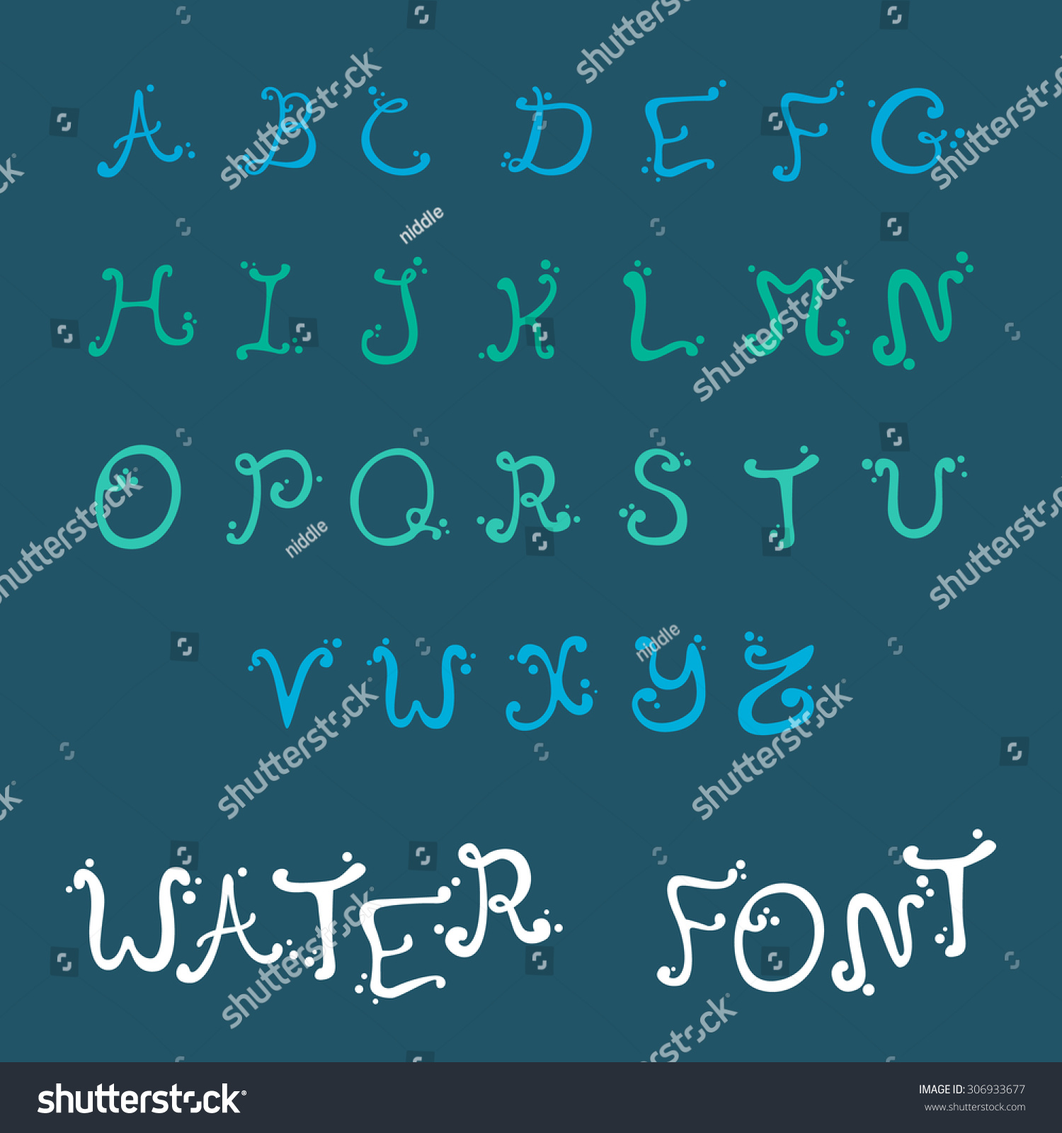 Water Style Font Stock Vector 306933677 - Shutterstock
