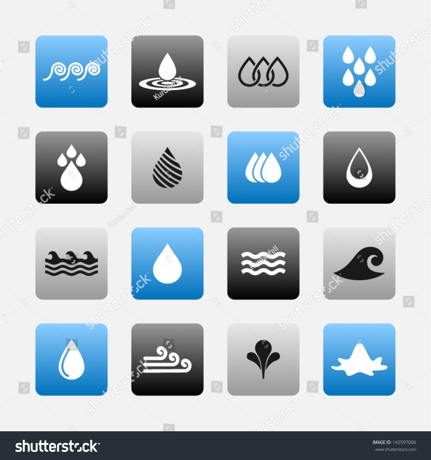 Water Symbol Set Stock Vector (Royalty Free) 142597006 - Shutterstock
