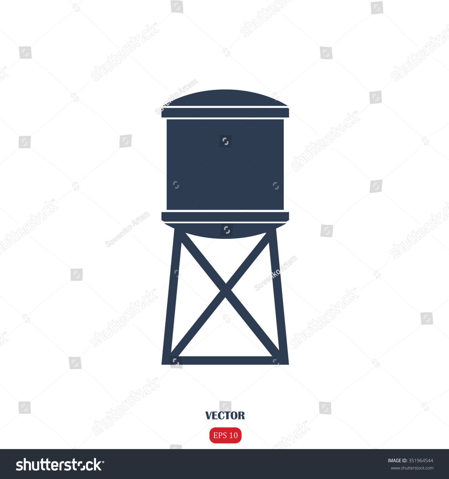 Water Tank Vector Illustration: vector de stock (libre de regalías ...