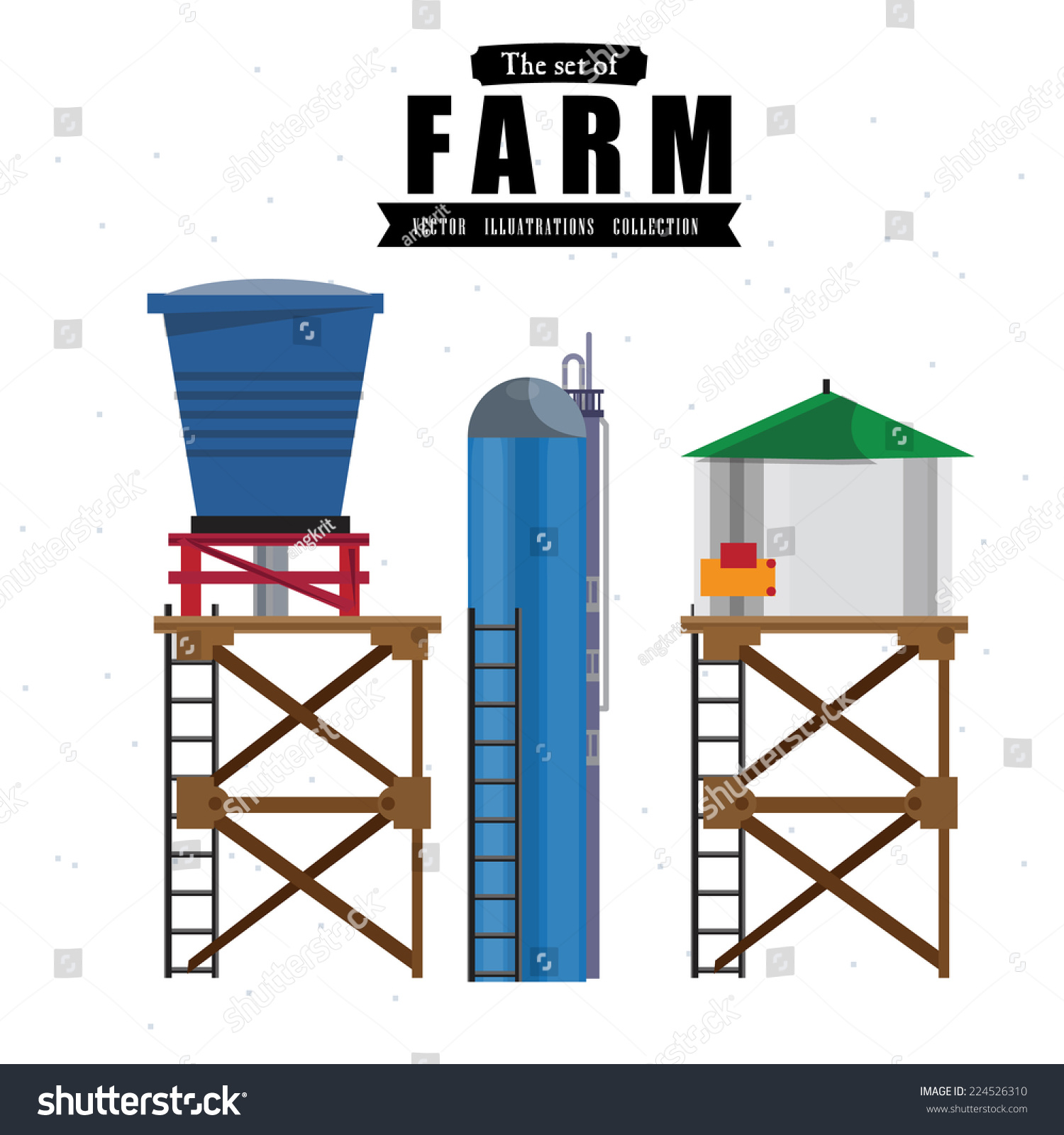 Water Tanks - Vector Illustration - 224526310 : Shutterstock