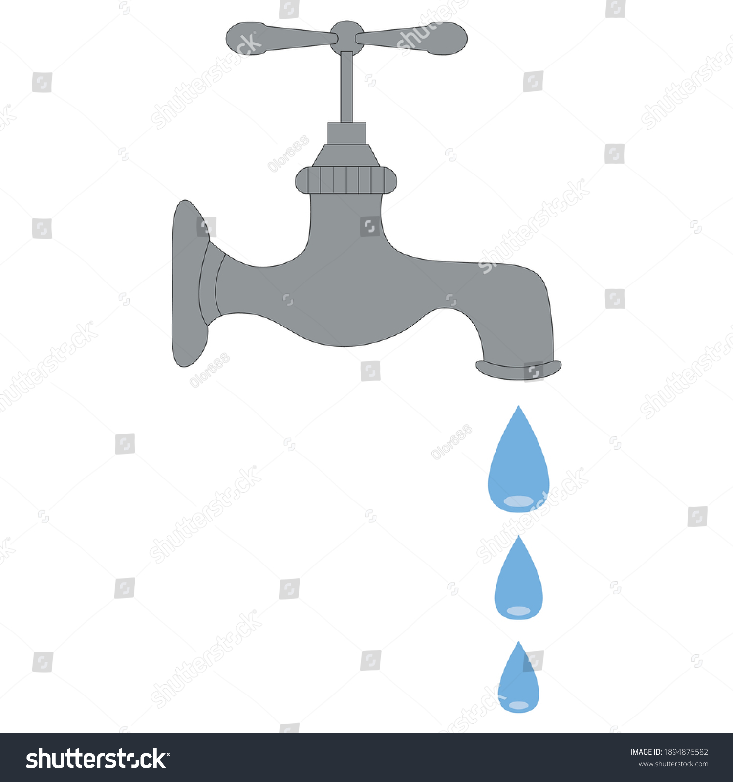 Water Tap Drop Illustration Vector: เวกเตอร์สต็อก (ปลอดค่าลิขสิทธิ์ ...