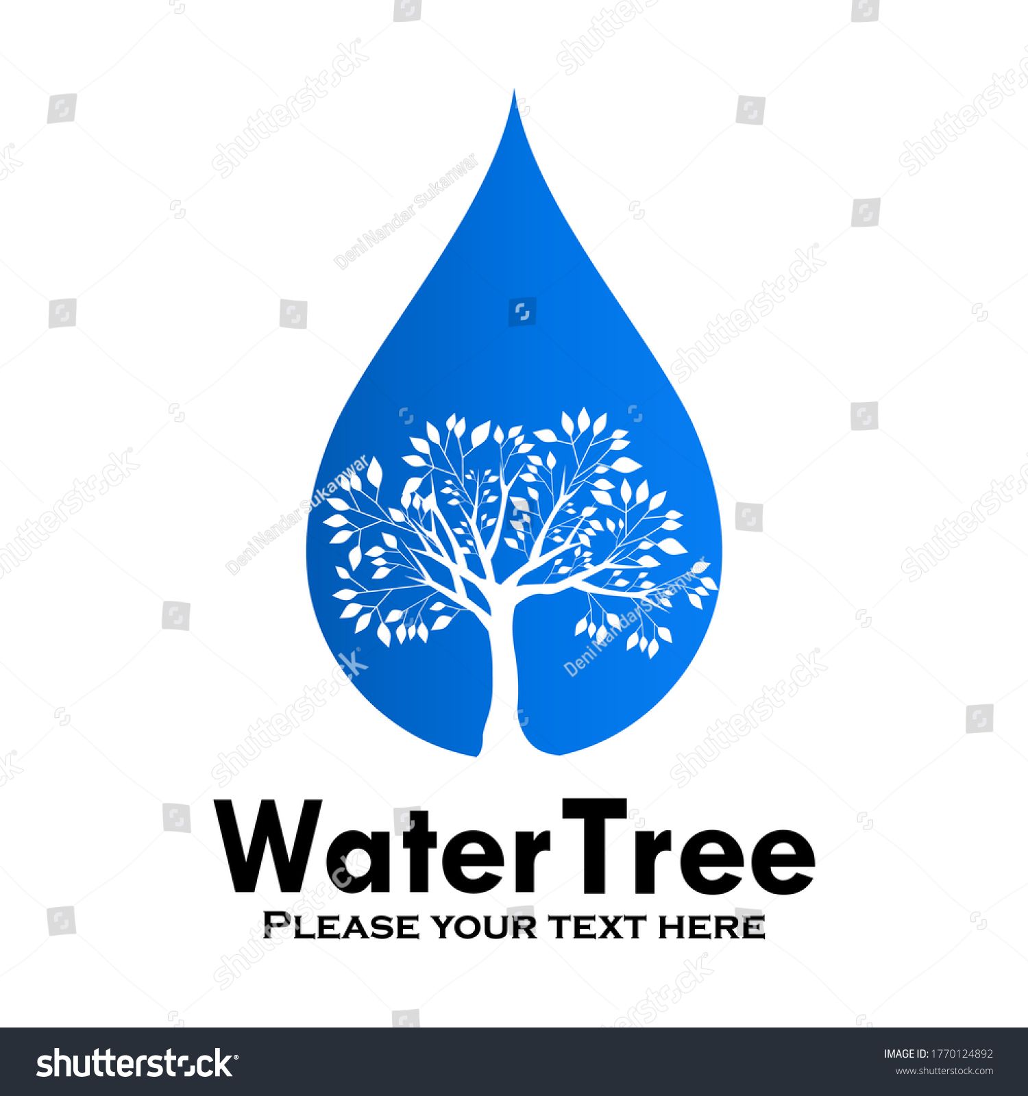 Water Tree Logo Design Template Illustration Stock Vector (Royalty Free ...