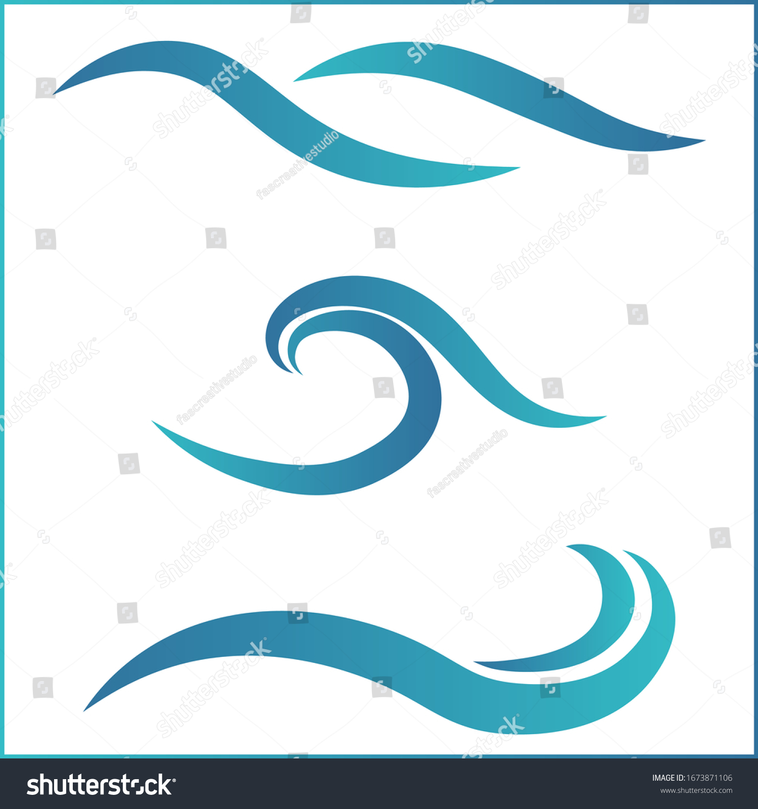 Water Wave Logo Template Vector Stock Vector (Royalty Free) 1673871106